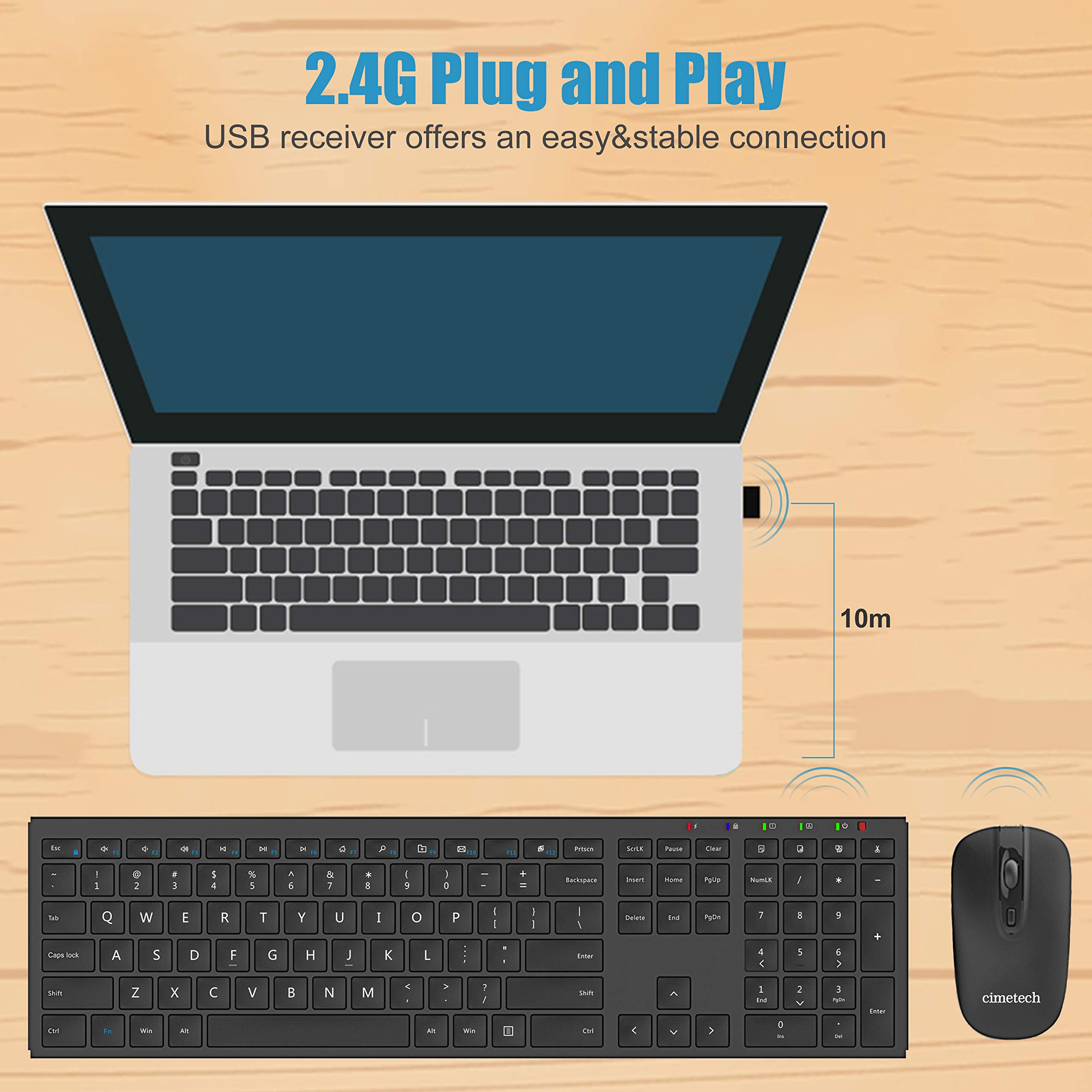 Buy Rechargeable Wireless Keyboard Cimetech Compact Full Size Wireless buy-rechargeable-wireless-keyboard-cimetech-compact-full-size-wireless