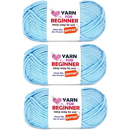 Amazon.com: Light Blue Yarn for Crocheting and Knitting Cotton Crochet ...