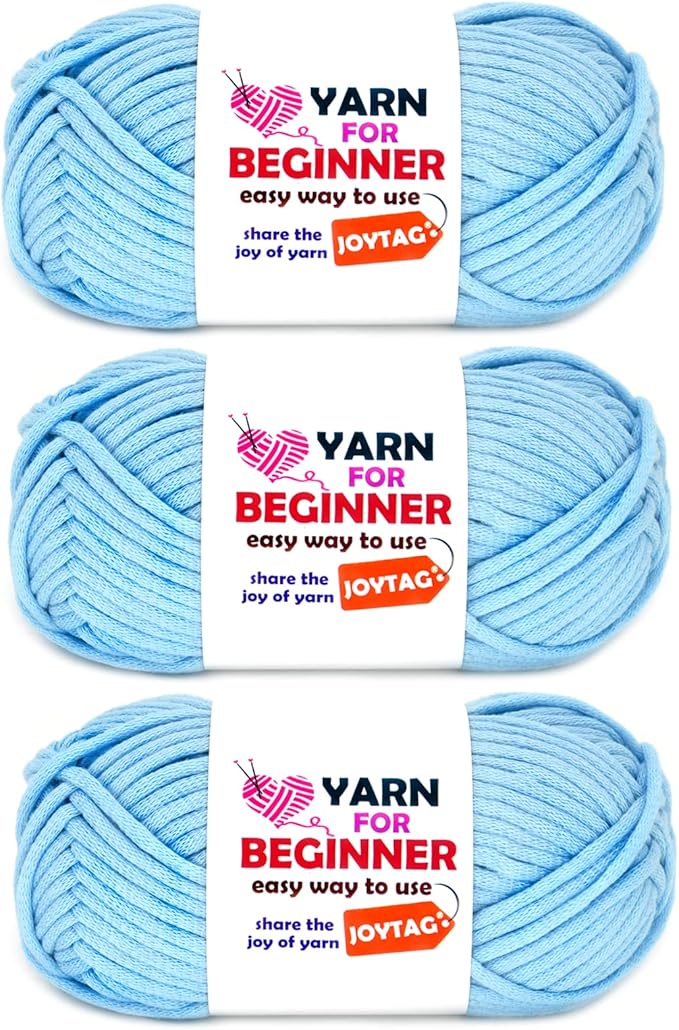 Amazon.com: Light Blue Yarn for Crocheting and Knitting Cotton Crochet ...
