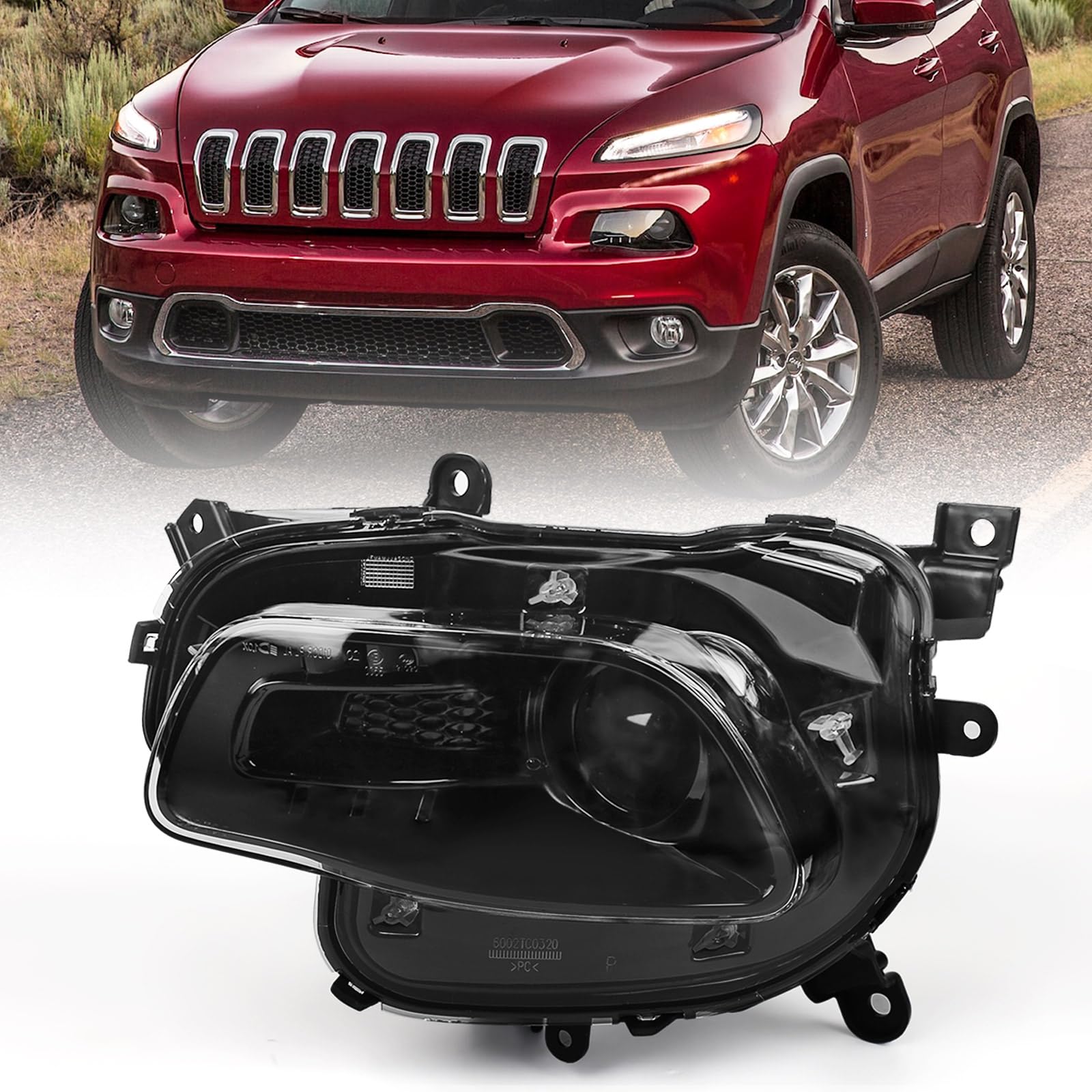Snapklik Headlight Assembly For Jeep Cherokee 2014 2018 Only For