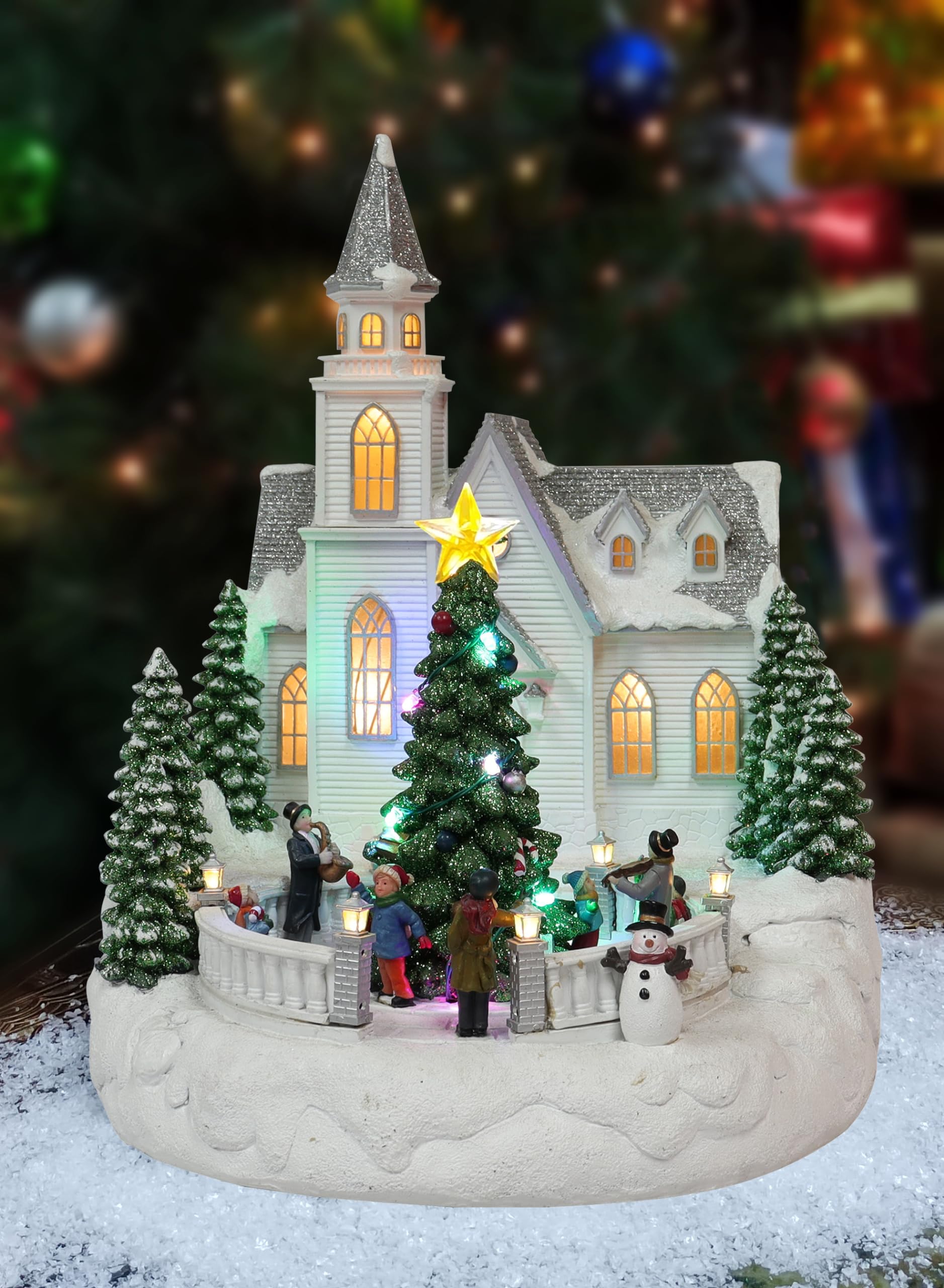 Amazon.com: MOMENTS IN TIME 13.5”H Polyresin LED & Musical Church with ...