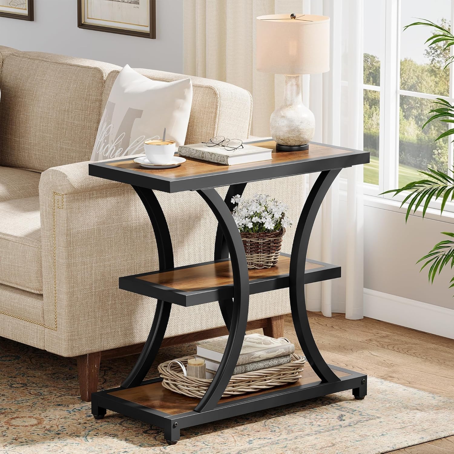 Amazon.com: Tribesigns End Table with Storage, 3-Tier Side Table with ...