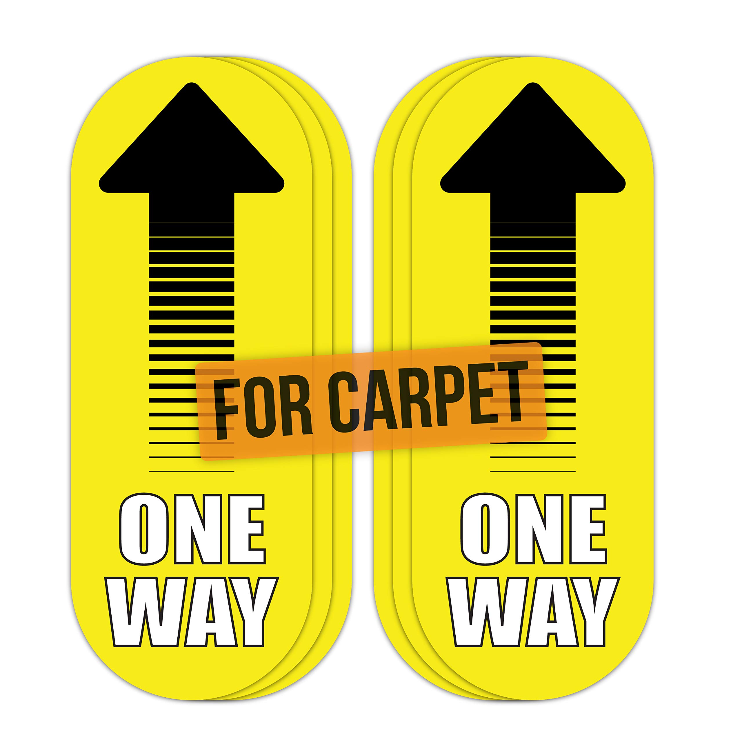 One Way Floor Decal Sign for Carpet 5" x 13" Directional Arrow Floor ...
