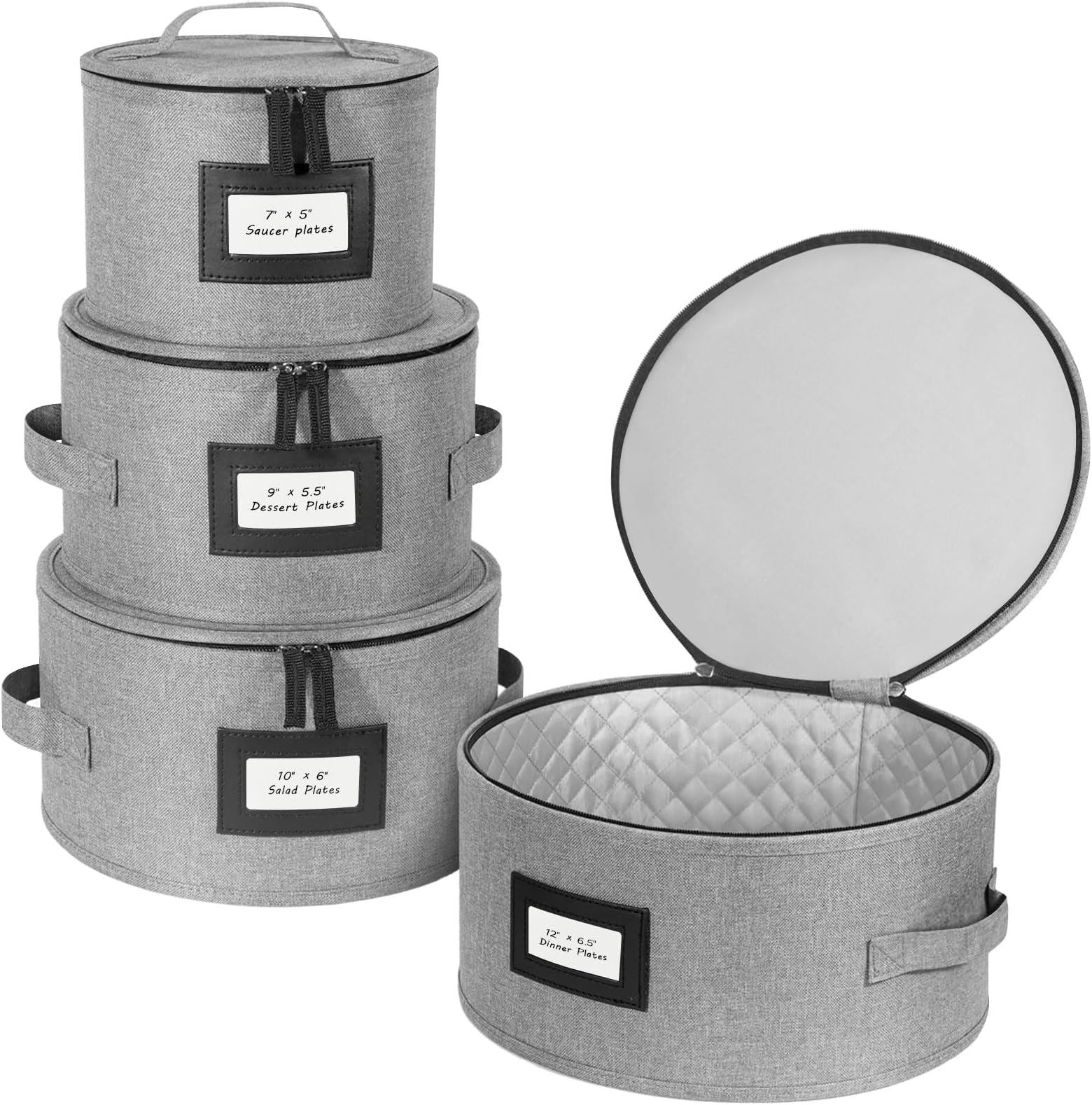 Amazon.com: Bulb & Shade Large 13" Dinner Plate Storage Case - Quilted ...
