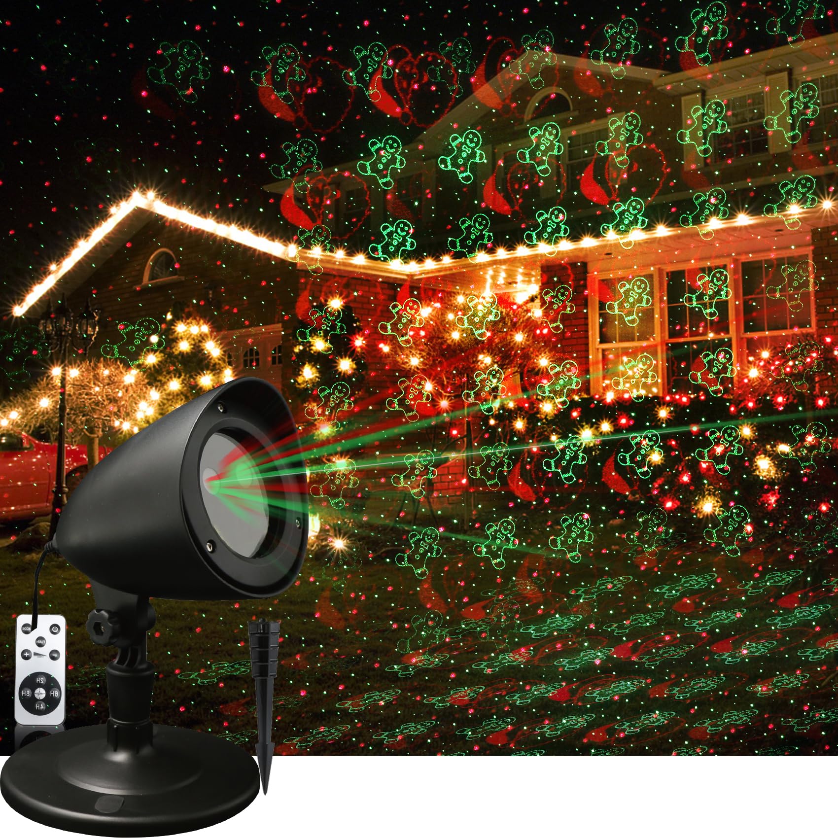 Amazon.com: Laser Christmas Projector Lights Outdoor, Rotating Red ...