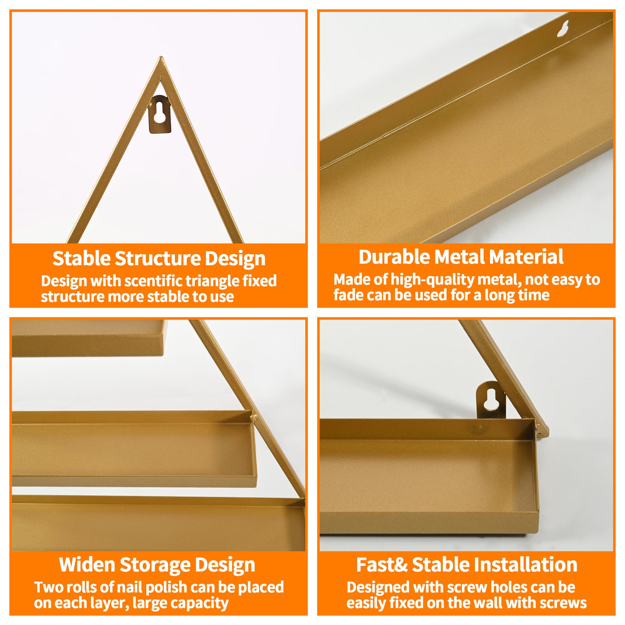 Snapklik.com : 6PCS Metal Wall-mounted Nail Polish Display Rack,5 Tiers ...