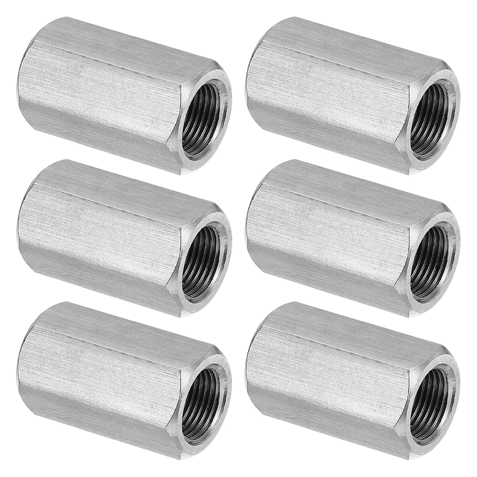 PATIKIL M12 x 1-Pitch 304 Stainless Steel Hex Coupling Nuts, 6Pcs 30mm ...