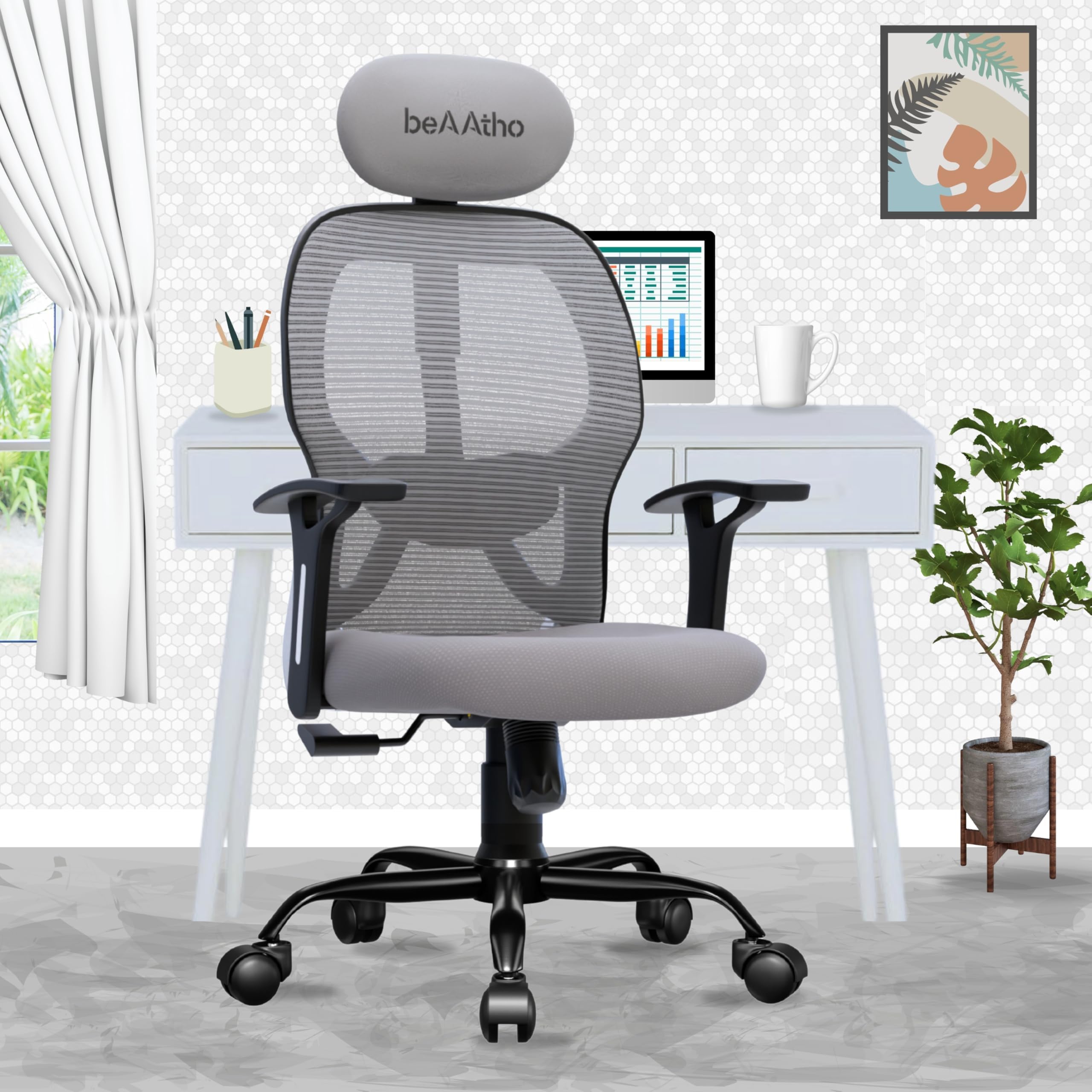 CELLBELL Desire C104 Mesh High Back Ergonomic Office Chair/Study Chair ...