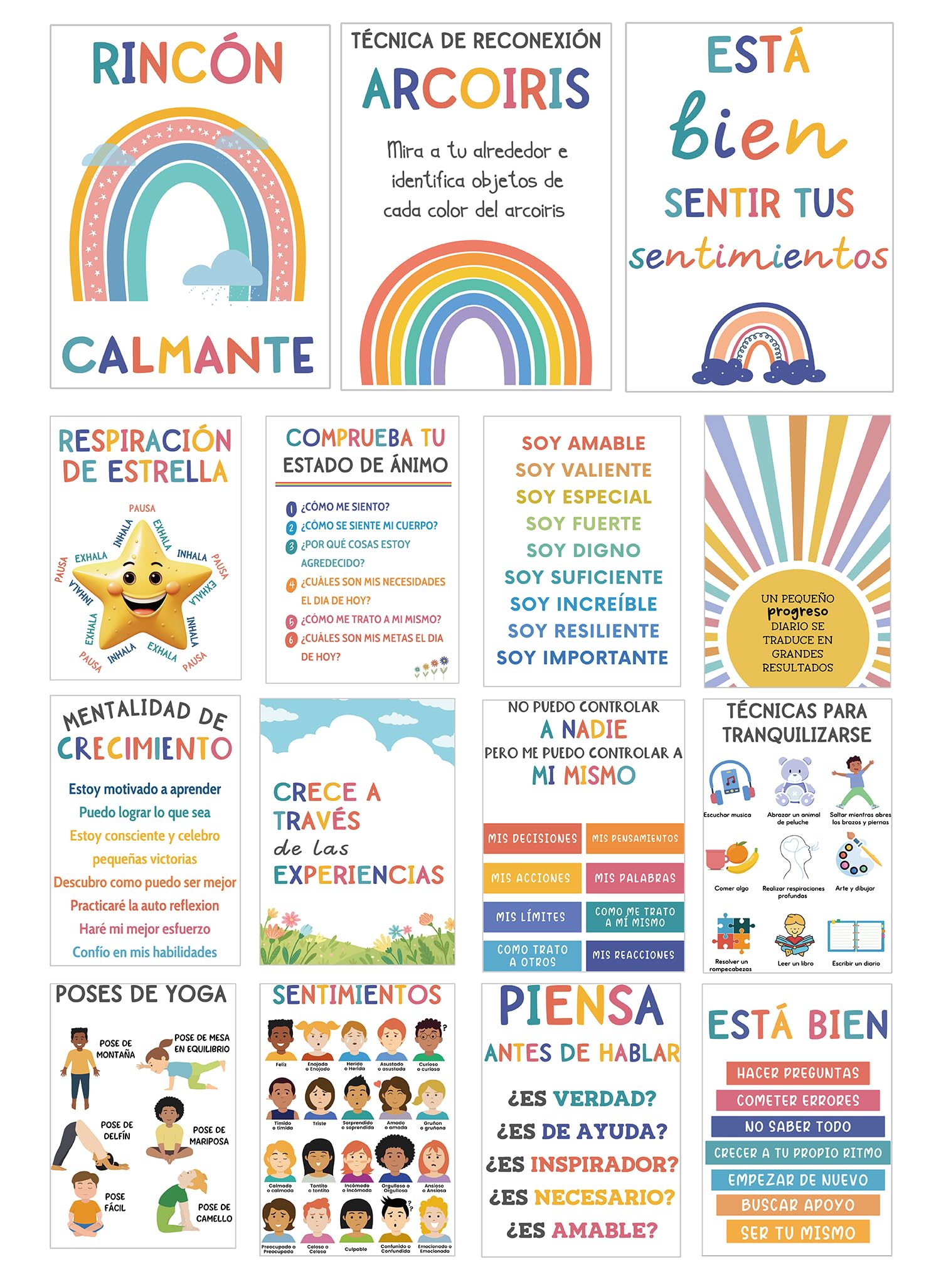 15 Spanish Calming Corner Posters For Classroom Decor Mental Health ...