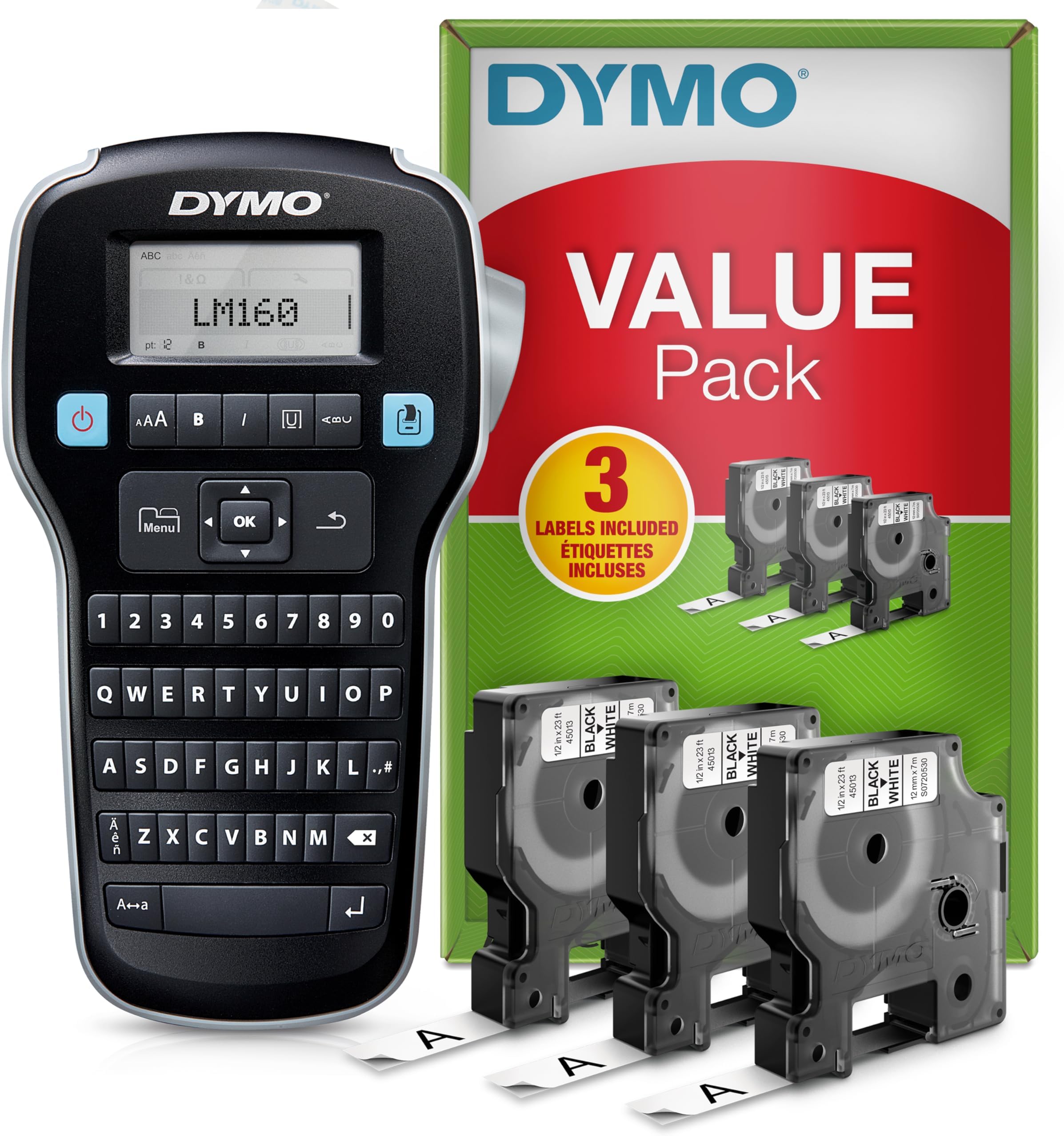 Dymo LetraTag LT-100H Label Maker ABC Keyboard, Black/Blue : Amazon.co ...