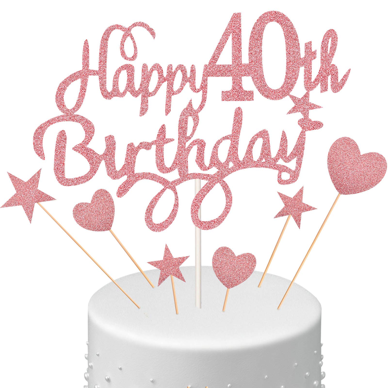 Buy Boao 40th Birthday Cake Topper Set, Happy 40th Birthday Cake Topper ...