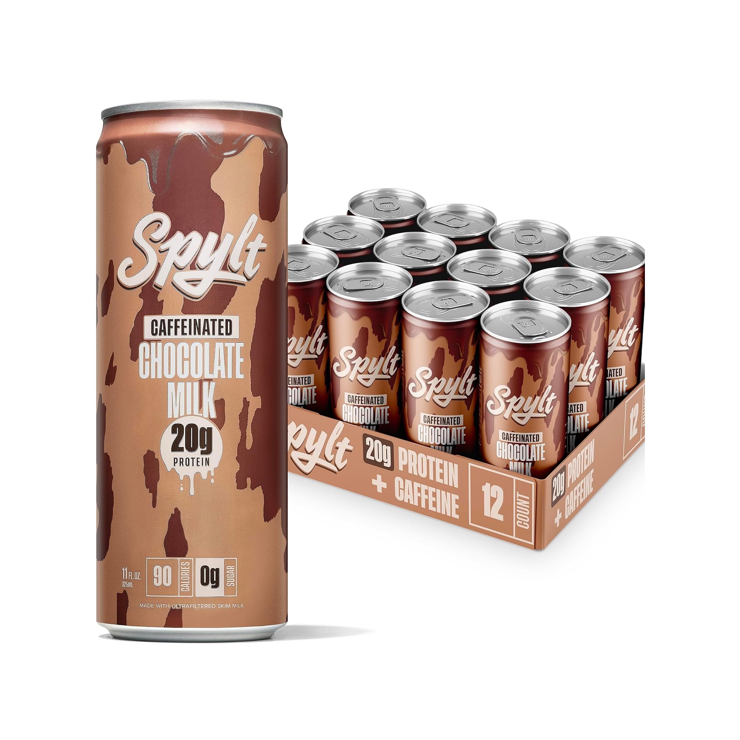 Amazon.com: Spylt High Protein Chocolate Milk with 60mg Caffeine & 20g ...