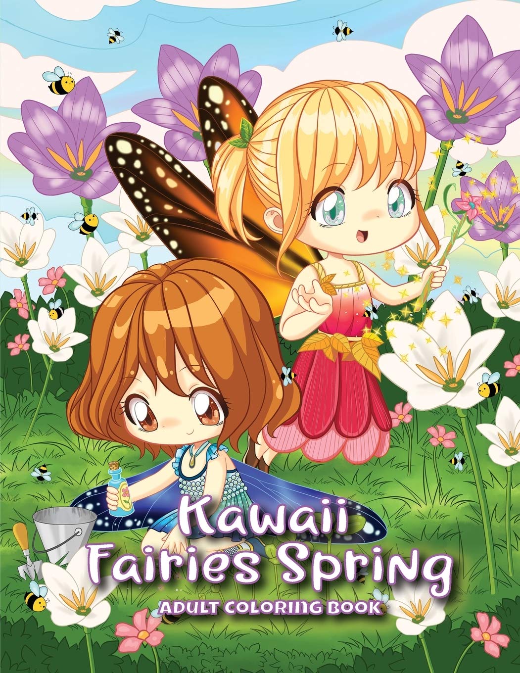 Amazon.com: Kawaii Fairies Spring Adult Coloring Book: A Whimsical ...