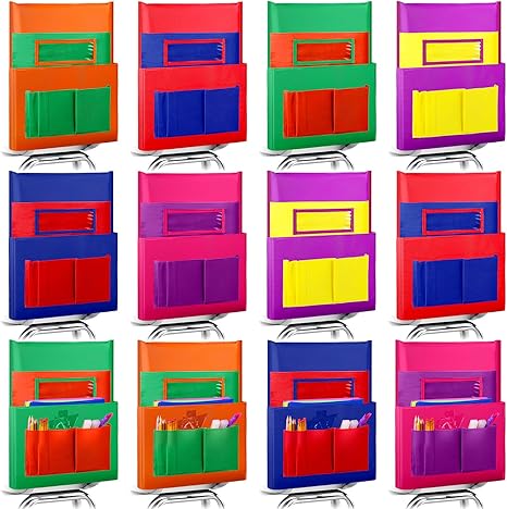 Amazon.com : Tisancy 12 Pcs Chair Pockets for Classroom 15" x 19" Seat ...