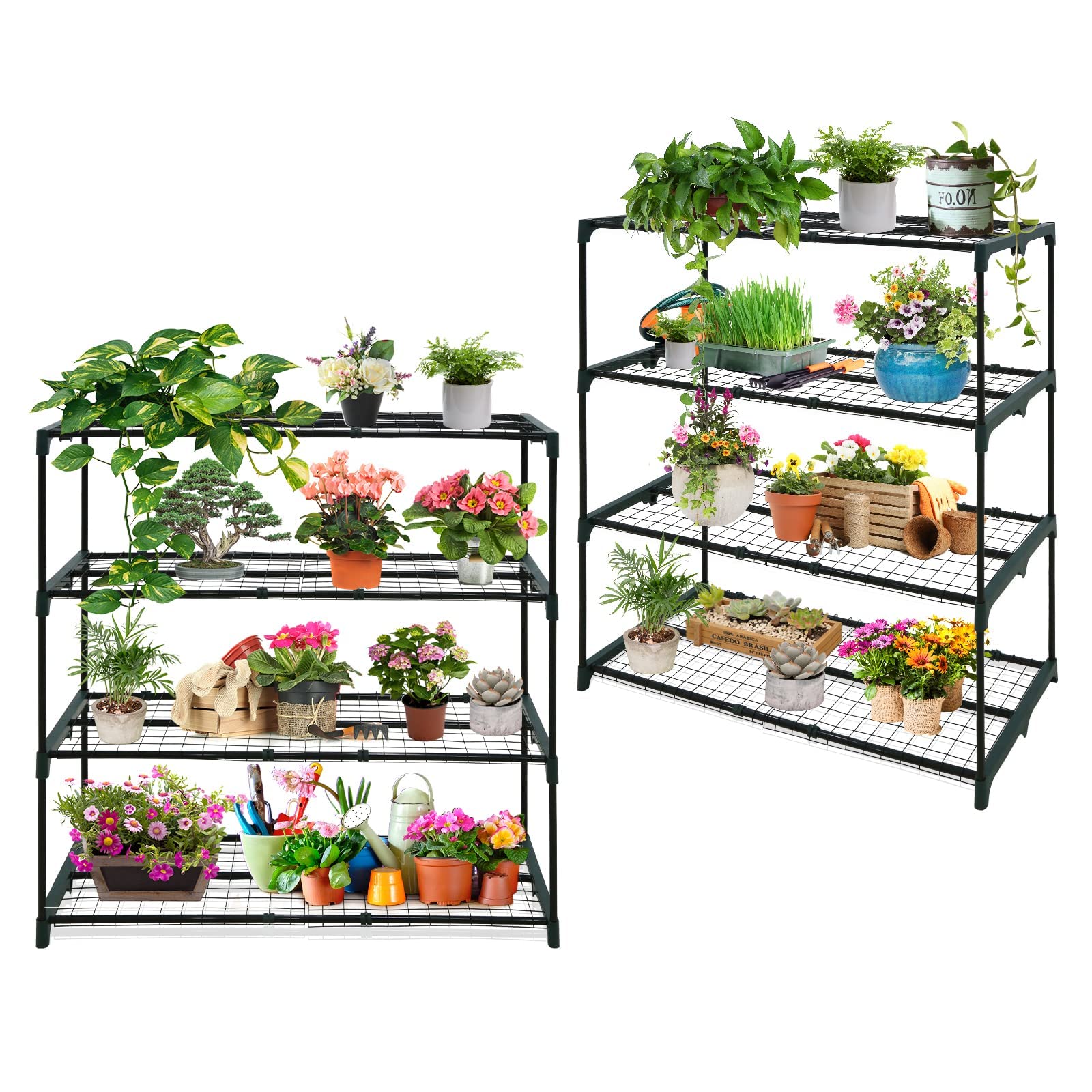 Snapklik.com : EAGLE PEAK Greenhouse Shelving Staging Double 4 Tier