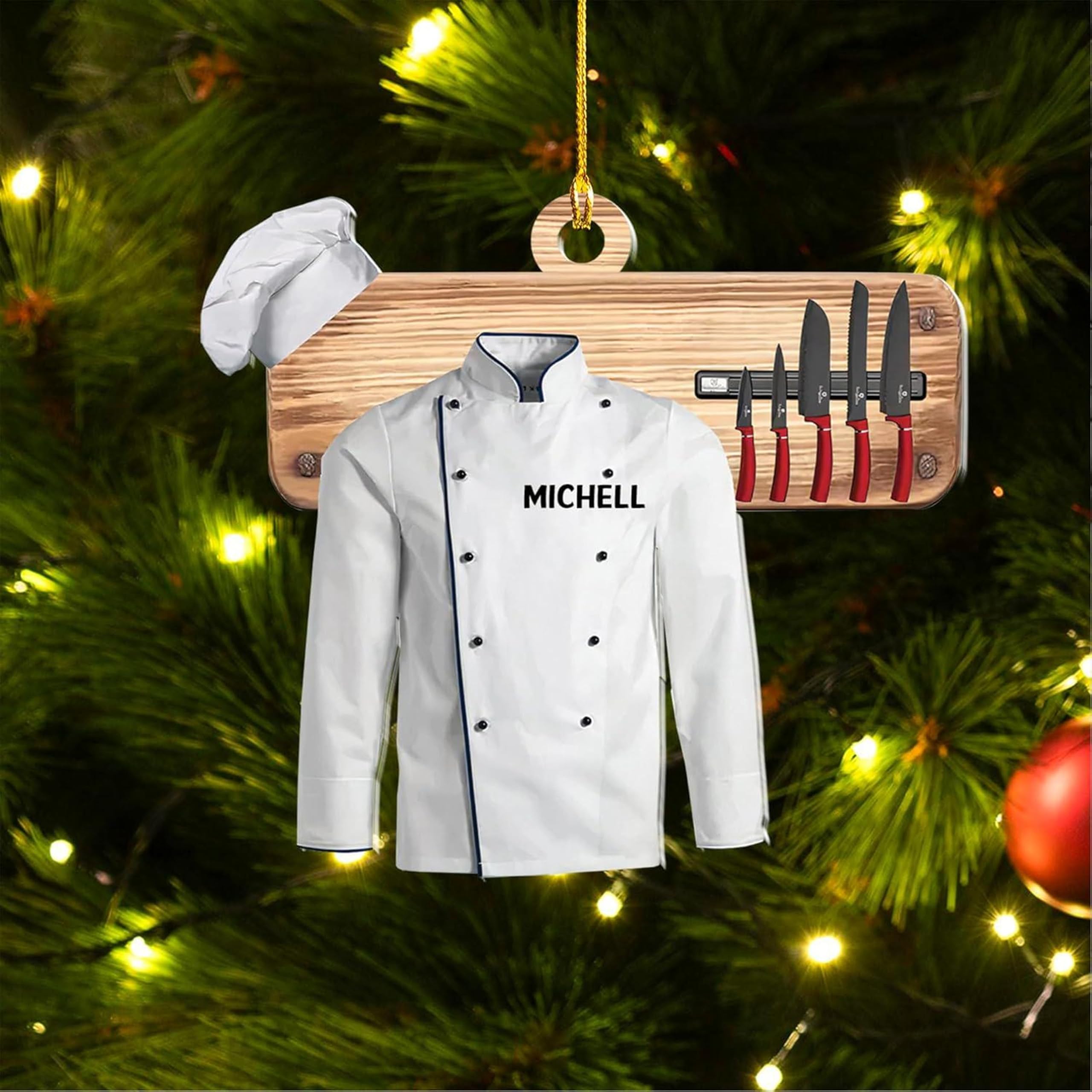 Amazon.com: Personalized Chef Ornament, 2D Flatten Acrylic Ornament ...