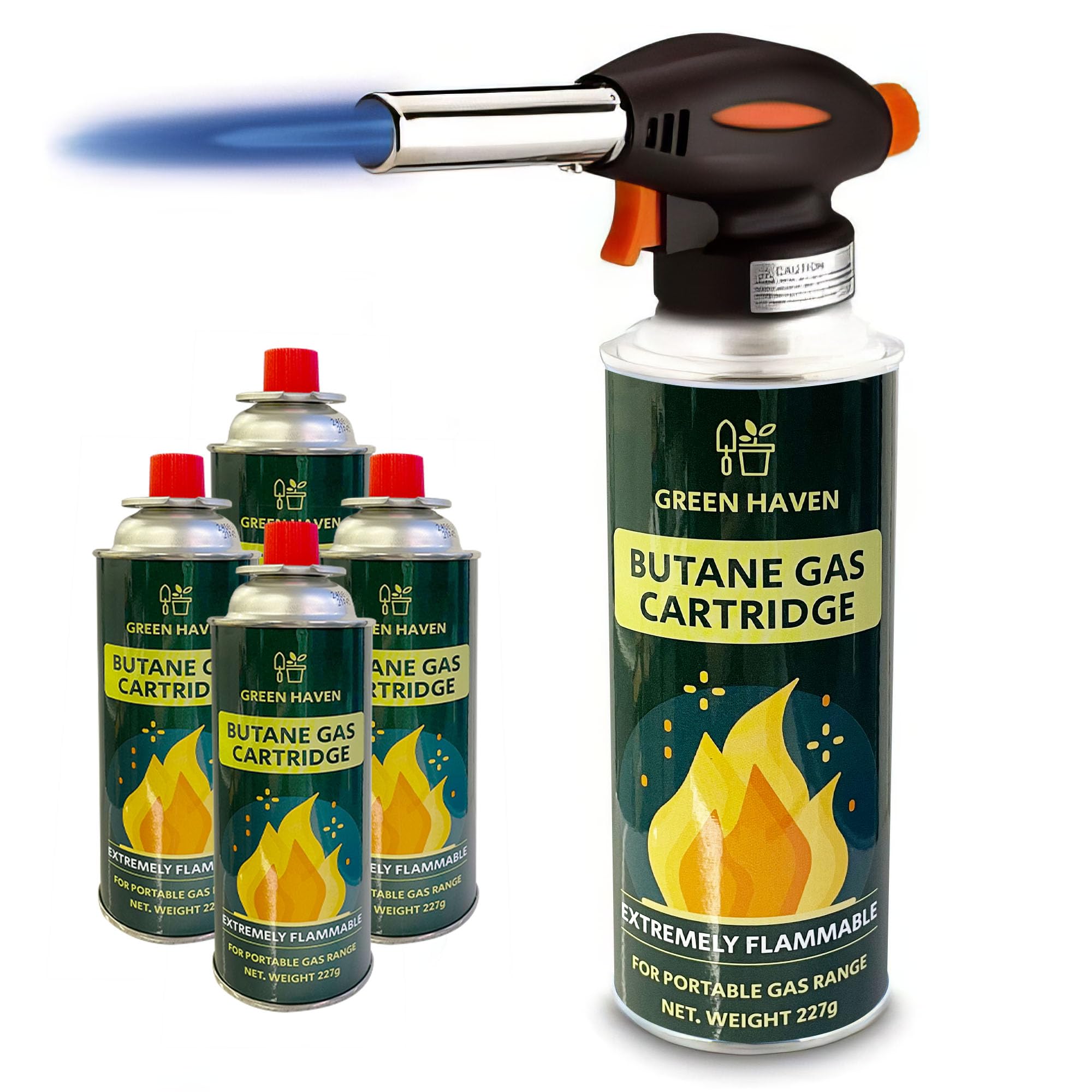 Green Haven Blow Torch for Cooking Attachment Head with 4 Gas - One ...