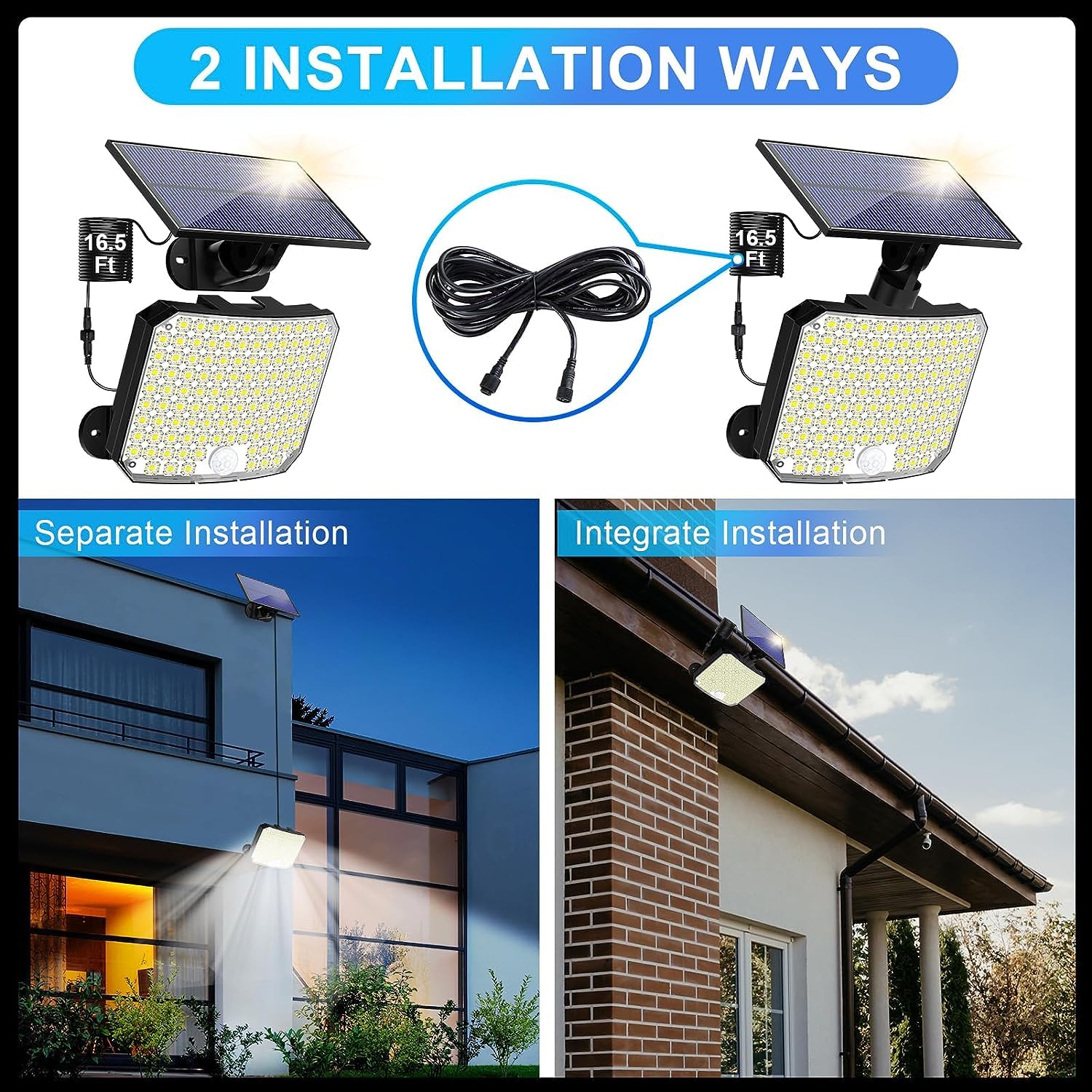 Snapklik.com : KERNOWO Solar Lights Outdoor, 118 LED Solar Motion ...