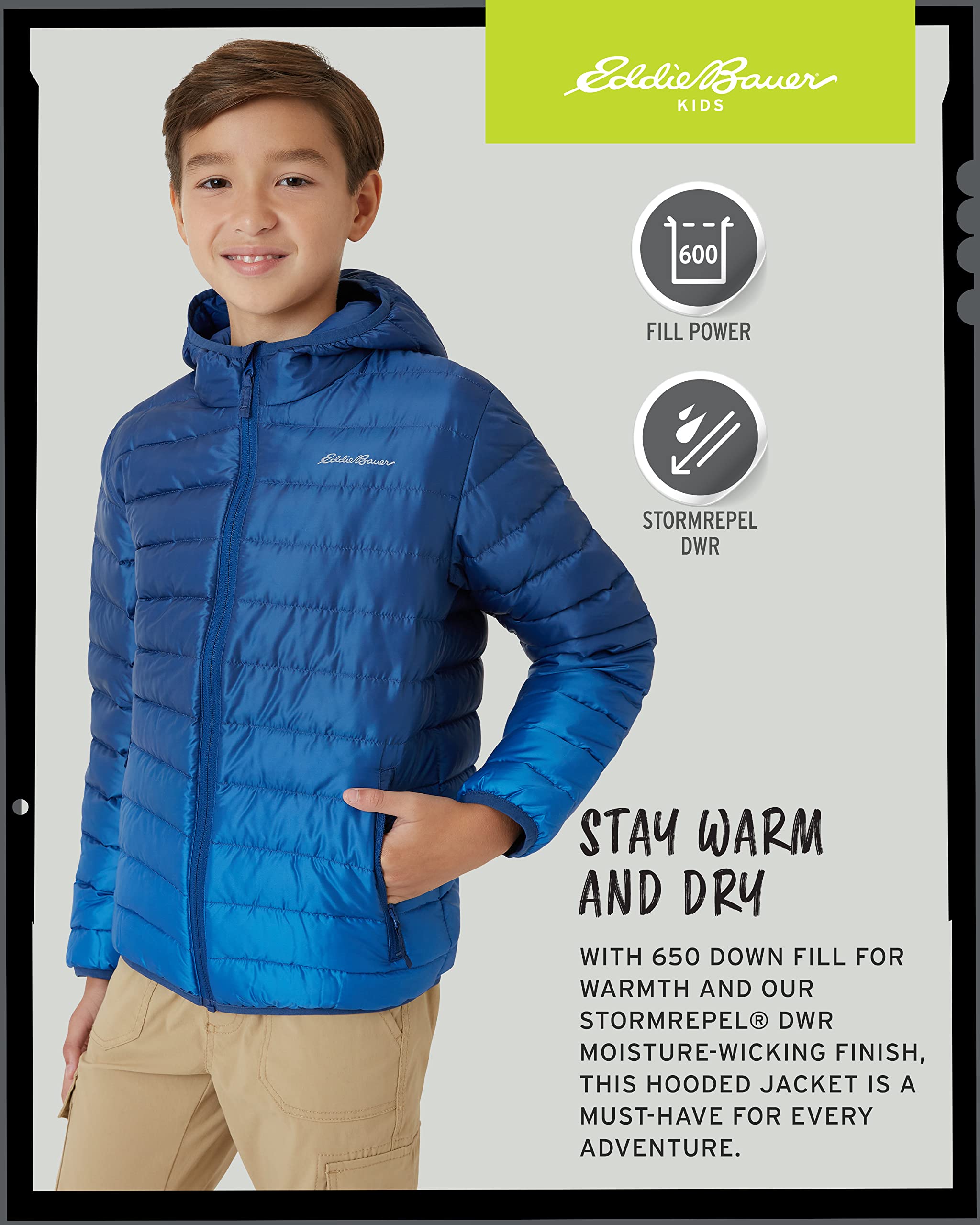 Snapklik.com : Eddie Bauer Boys Jacket - CirrusLite Weather Resistant ...
