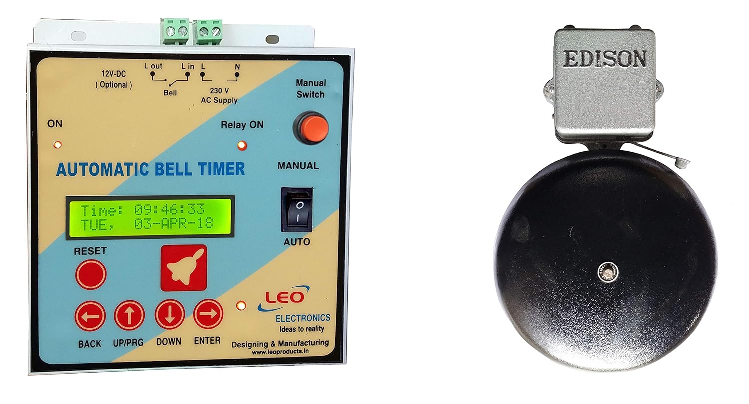 Leo Metal Automatic School Timer and Gong Bell 12inch (Combo) : Amazon ...