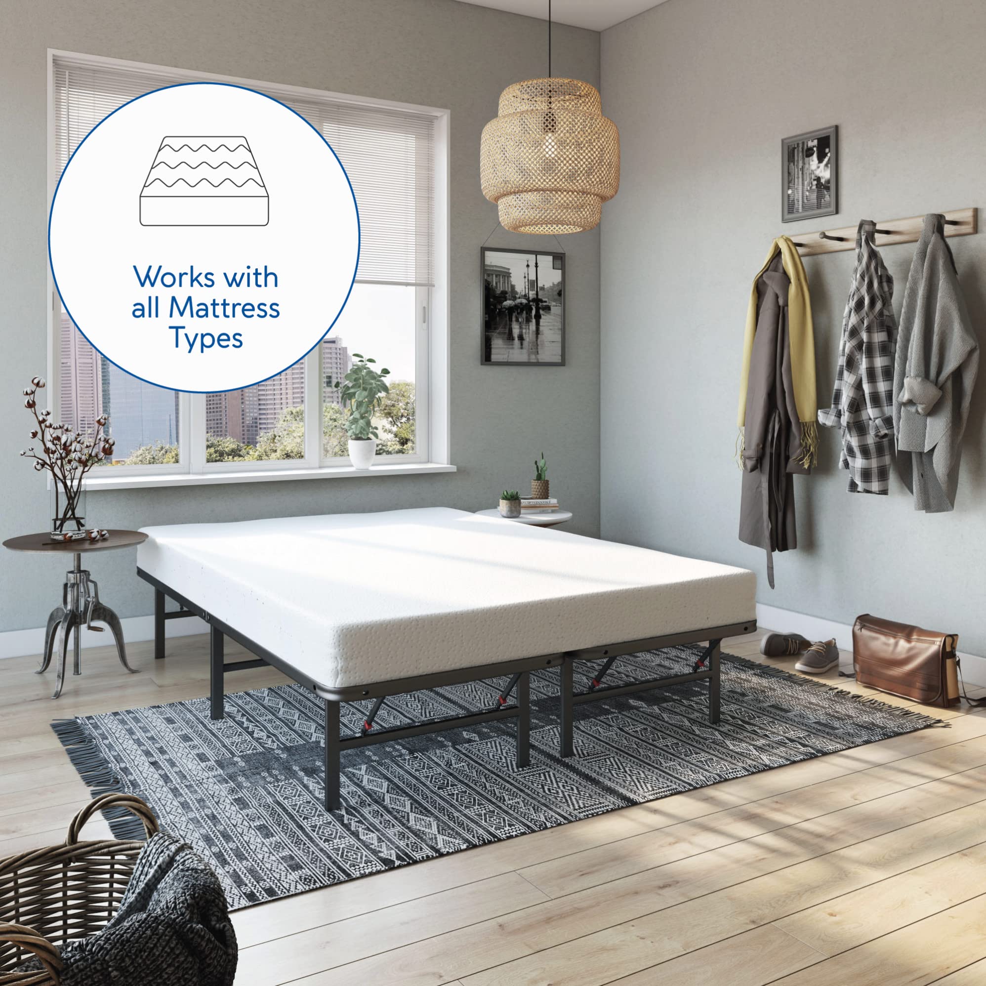 Classic Brands Hercules Black Heavy Duty Metal 14-Inch Platform ...