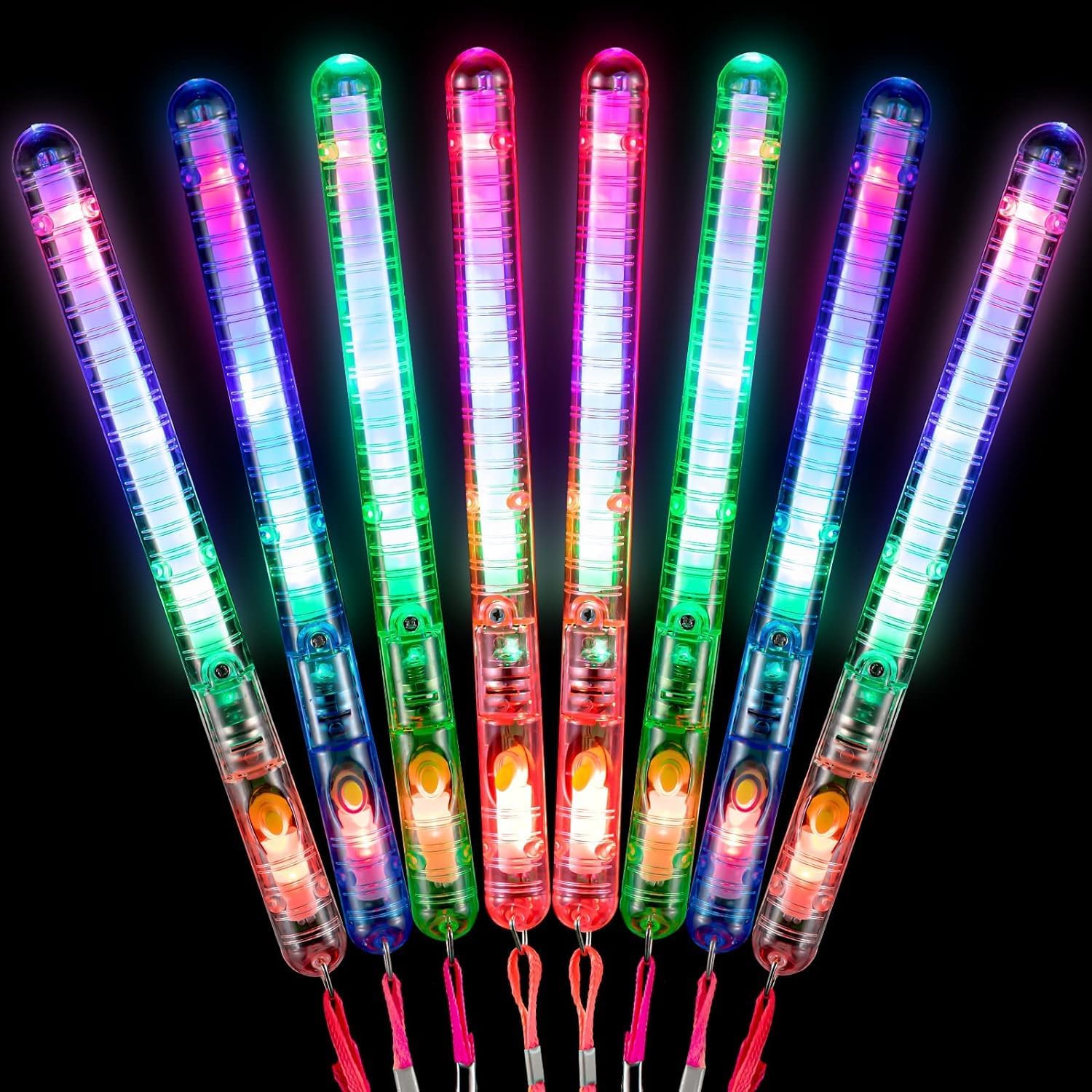 Pack of 8 Light Wands For Kids Flashing Wands Kids-Light Up Wands For ...