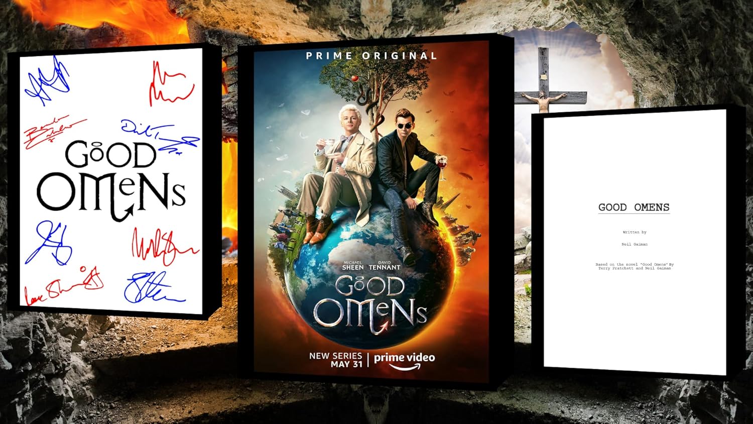 Good Omens Prime Series Script With A4 Signed Print & Poster - Full ...