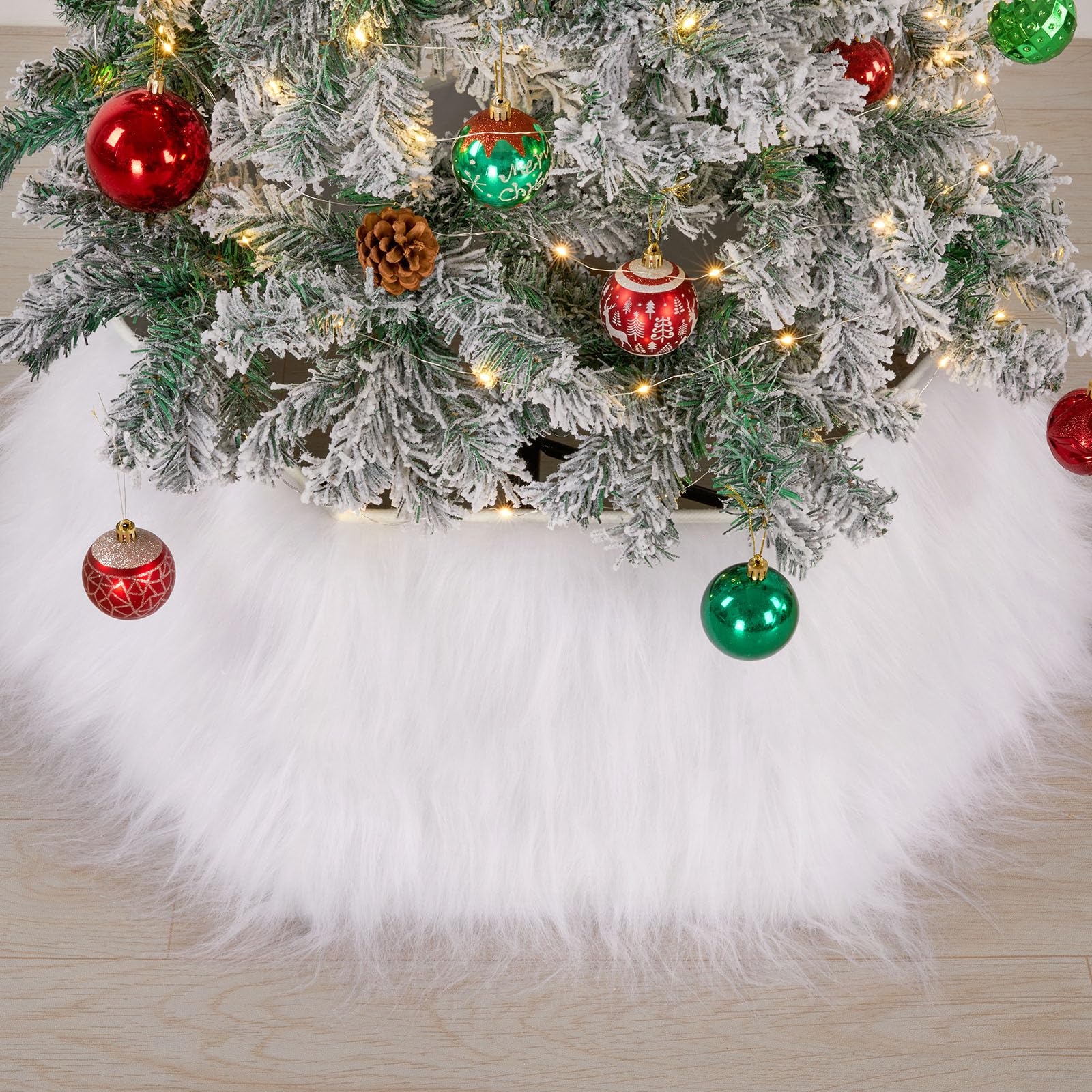 Amazon.com: Christmas Tree Collar Xmas Tree Base Cover 31.5 Inch White ...