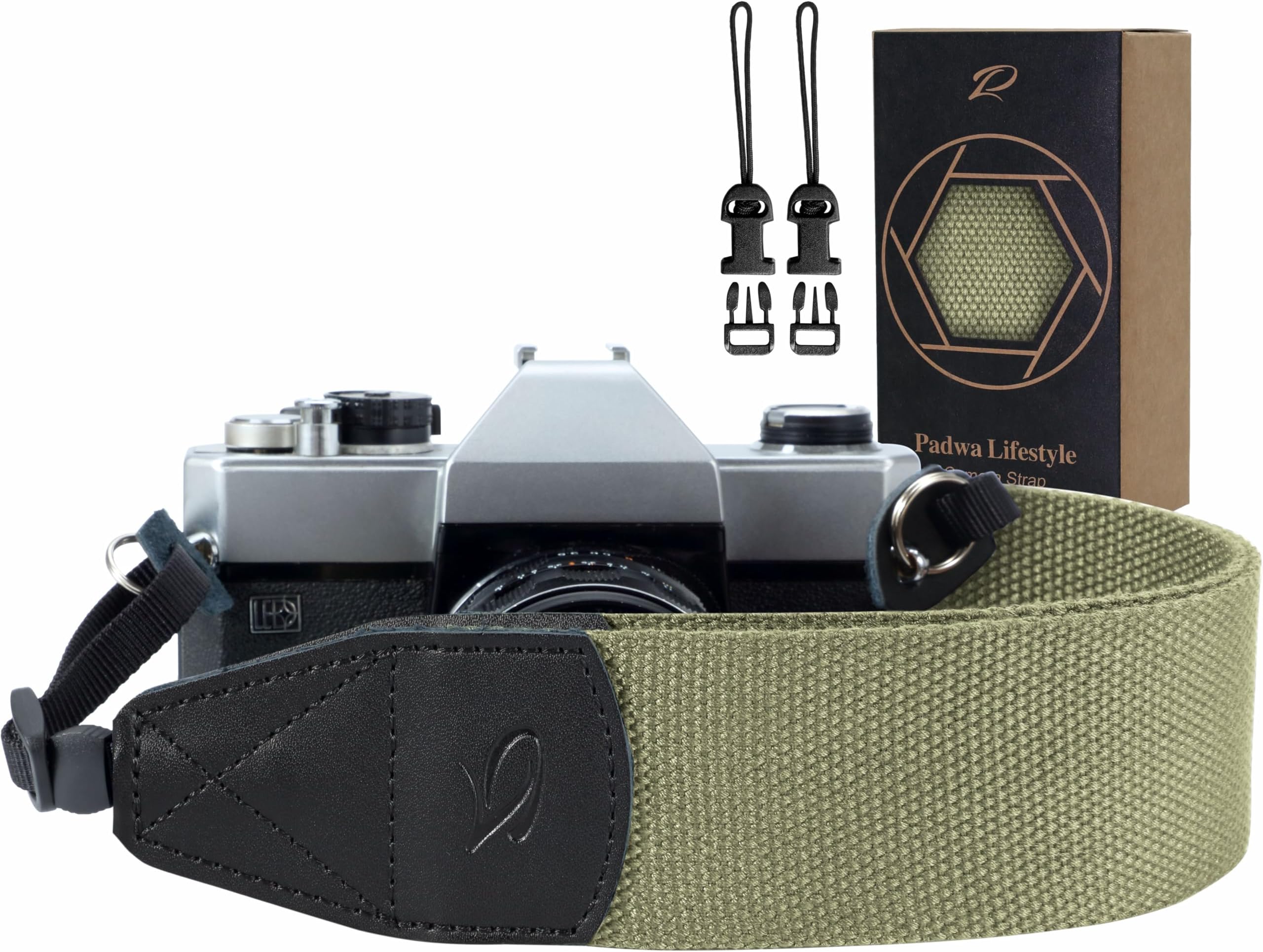 Amazon.com: Padwa Lifestyle Light Green Camera Strap - 2" Wide Cotton ...