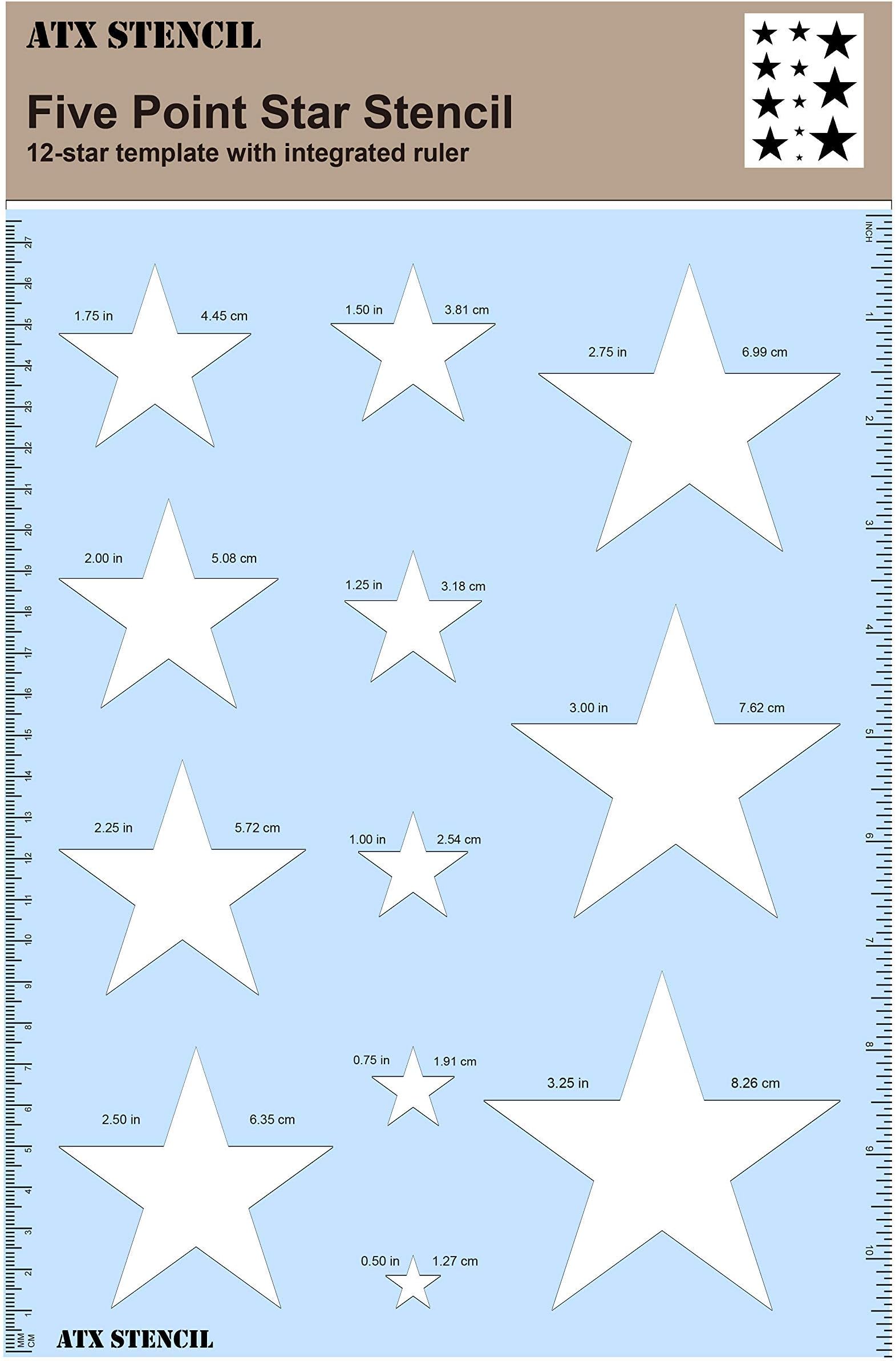 Amazon.com : 8 PCS Large Star Stencil,Star Stencils Different Sizes ...
