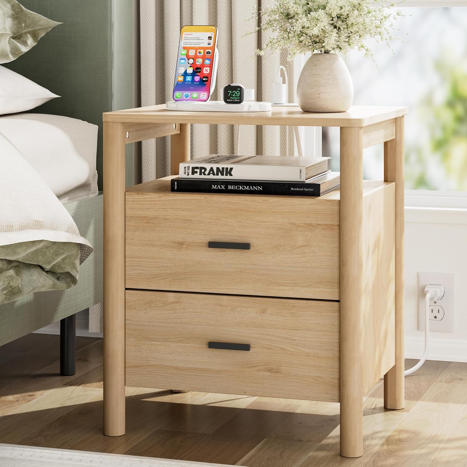 Amazon.com: FavourLife Night Stand, 20" Wide Nightstand, Modern Large ...