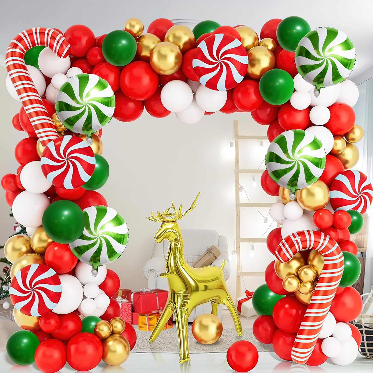 Amazon.com: 126 PCS Red Green White Christmas Balloon Garland Arch Kit, Gingerbread Holiday ...