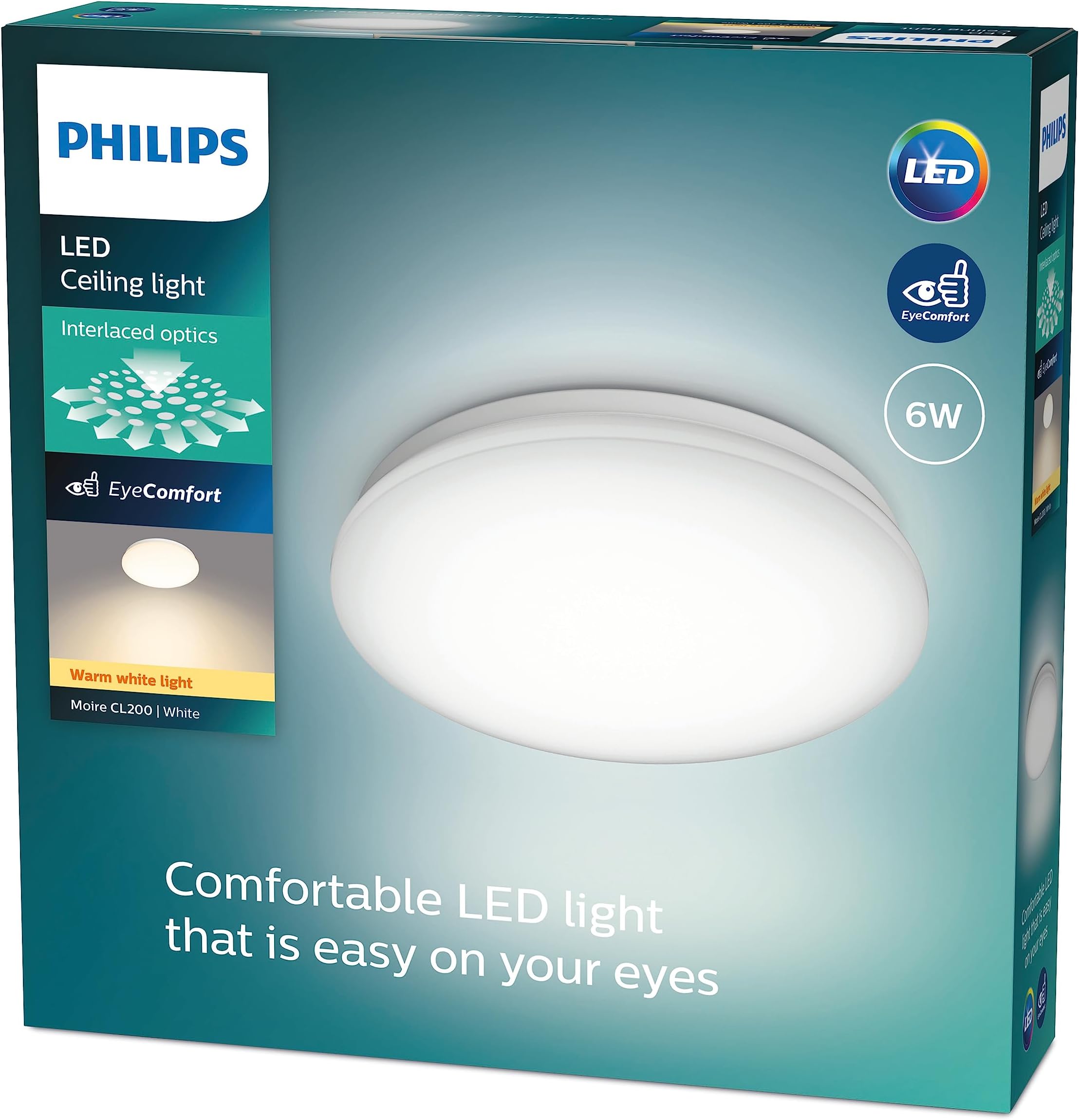 Philips Moire Ceiling Round, Vit takplafond med stilren design, LED, 6W ...