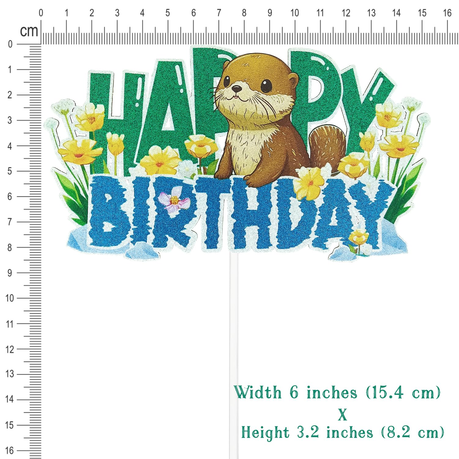 Snapklik.com : Otter Cake Topper, Sea Otters Theme Happy Birthday Cake ...