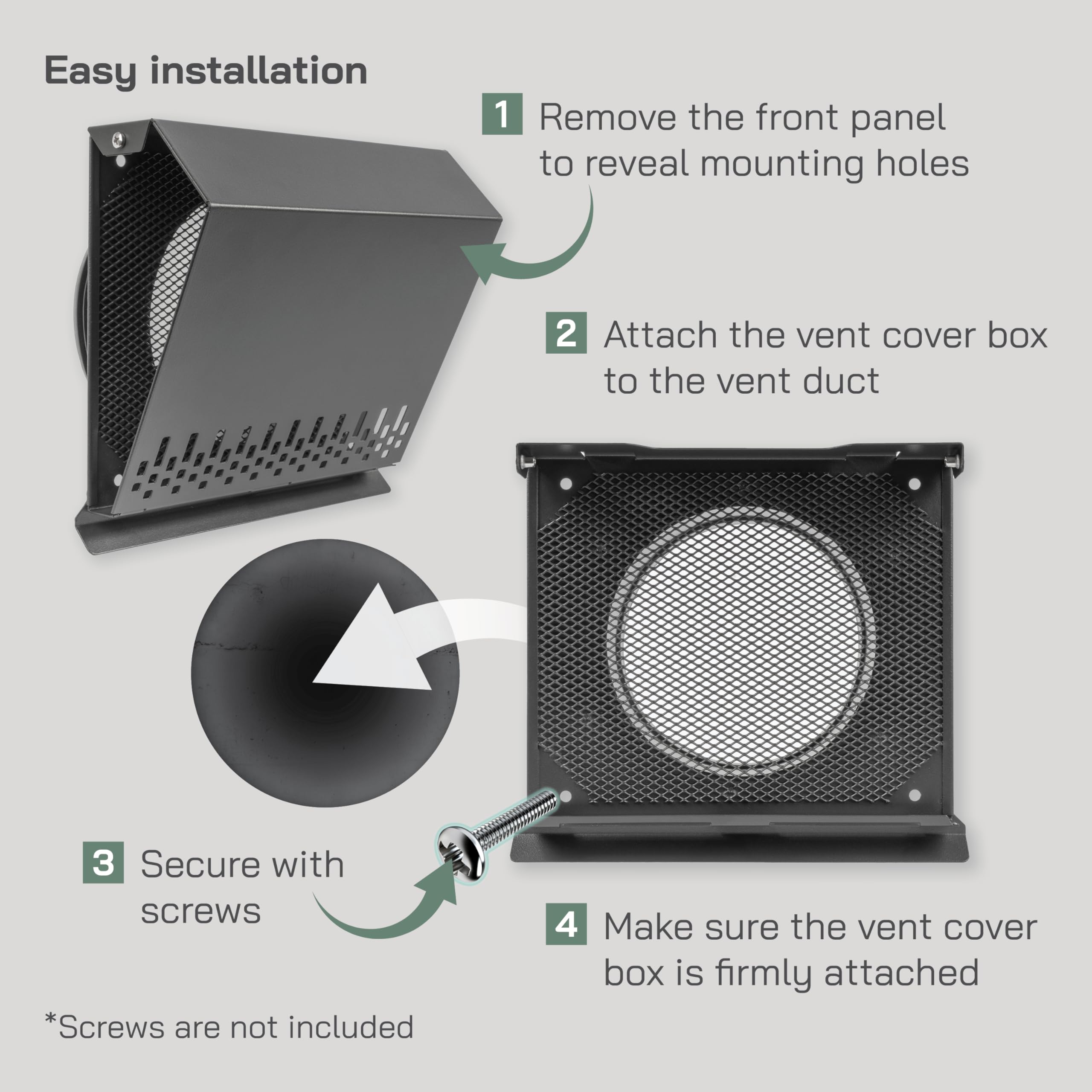 Vent Systems 150 mm / 6″ Inch Air Supply Vent Cover with Rubber Gasket ...