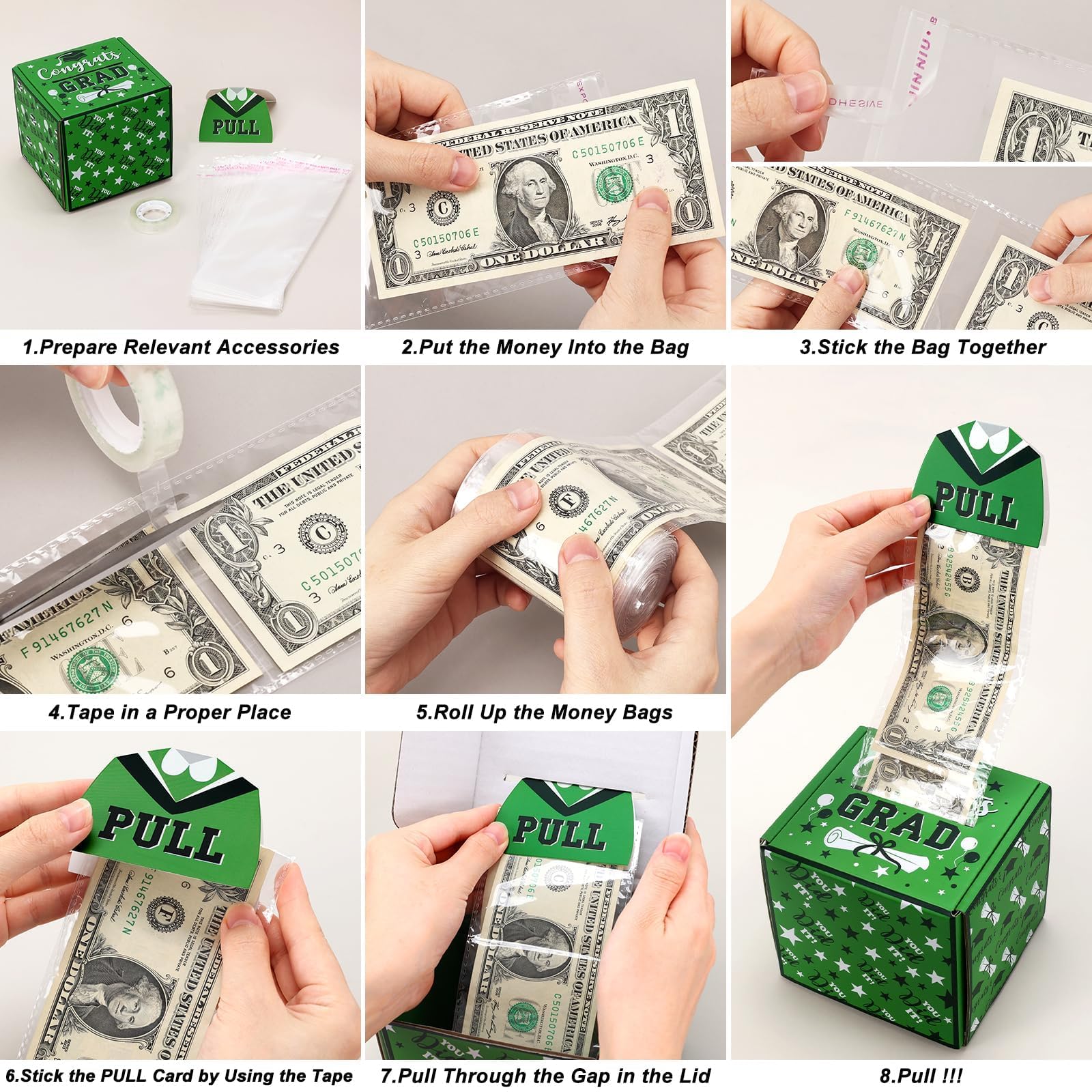 Sinasasspel Set of 3 Graduation Money Box Money Holder for Cash Pulling ...