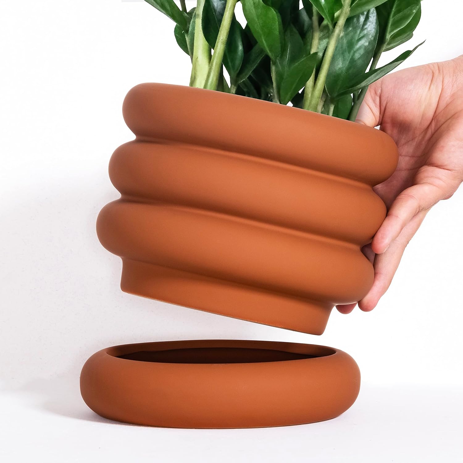 Amazon.com: The Boho Show Bohemian Ceramic Planter - Matte Clay Plant ...