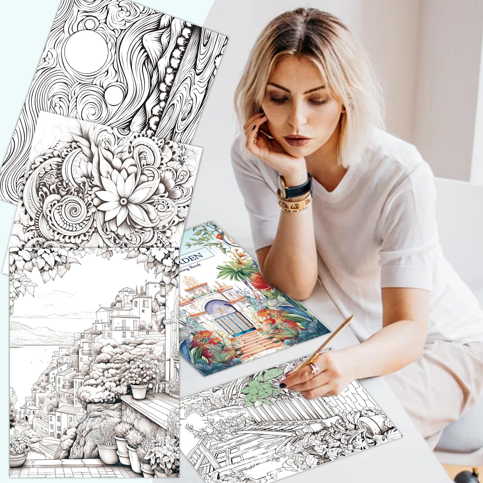 Snapklik.com : Adult Coloring Books Bulk Set Of 3 For Women To Relax ...