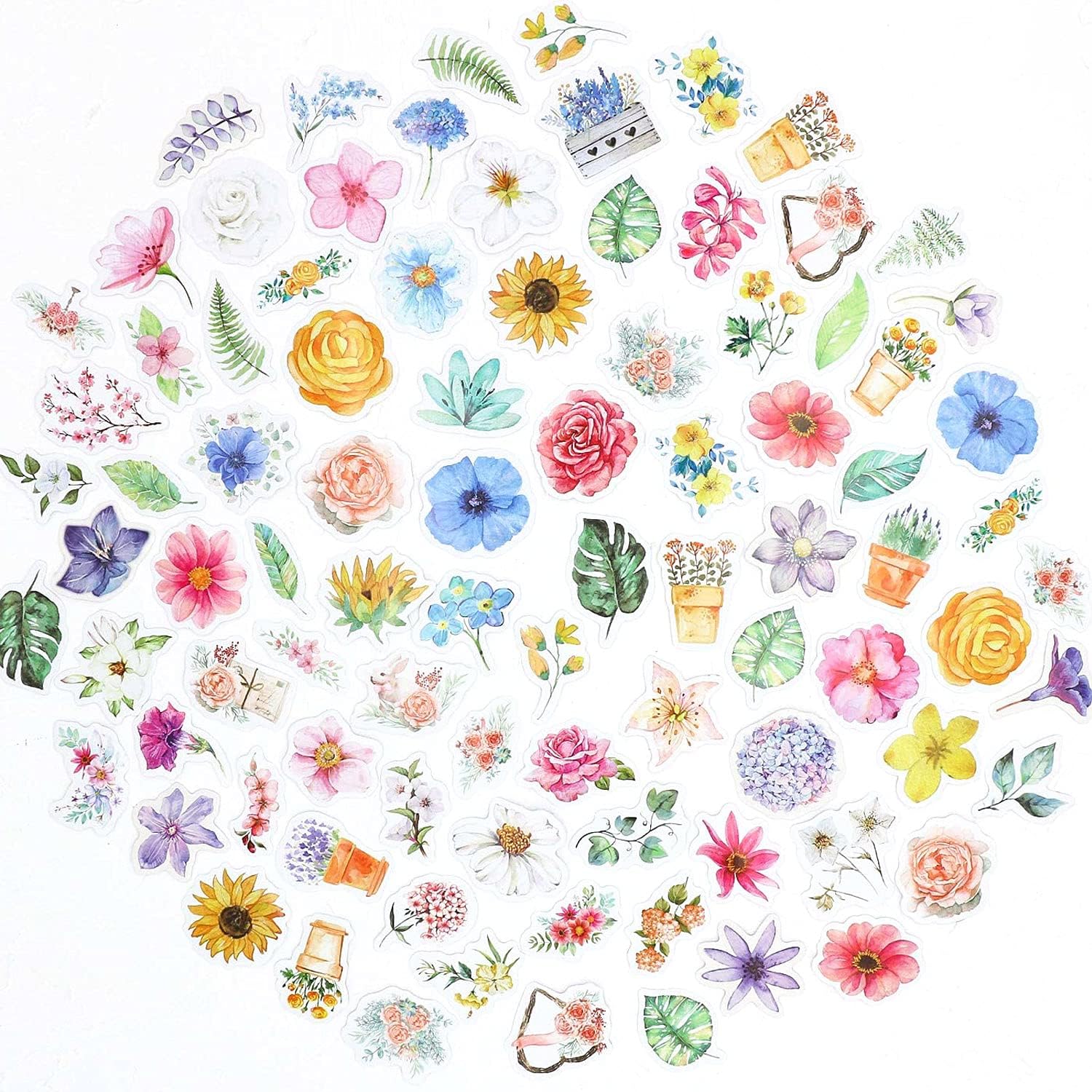 360 PC Flower Stickers Colorful Assorted Floral Sticker,8 Style Plant ...
