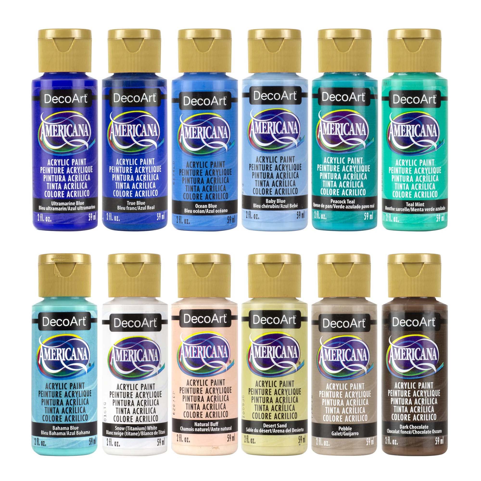 Amazon.com: Coastal Colors Acrylic Paint Set, Set of 12, 2 fl oz : Arts ...