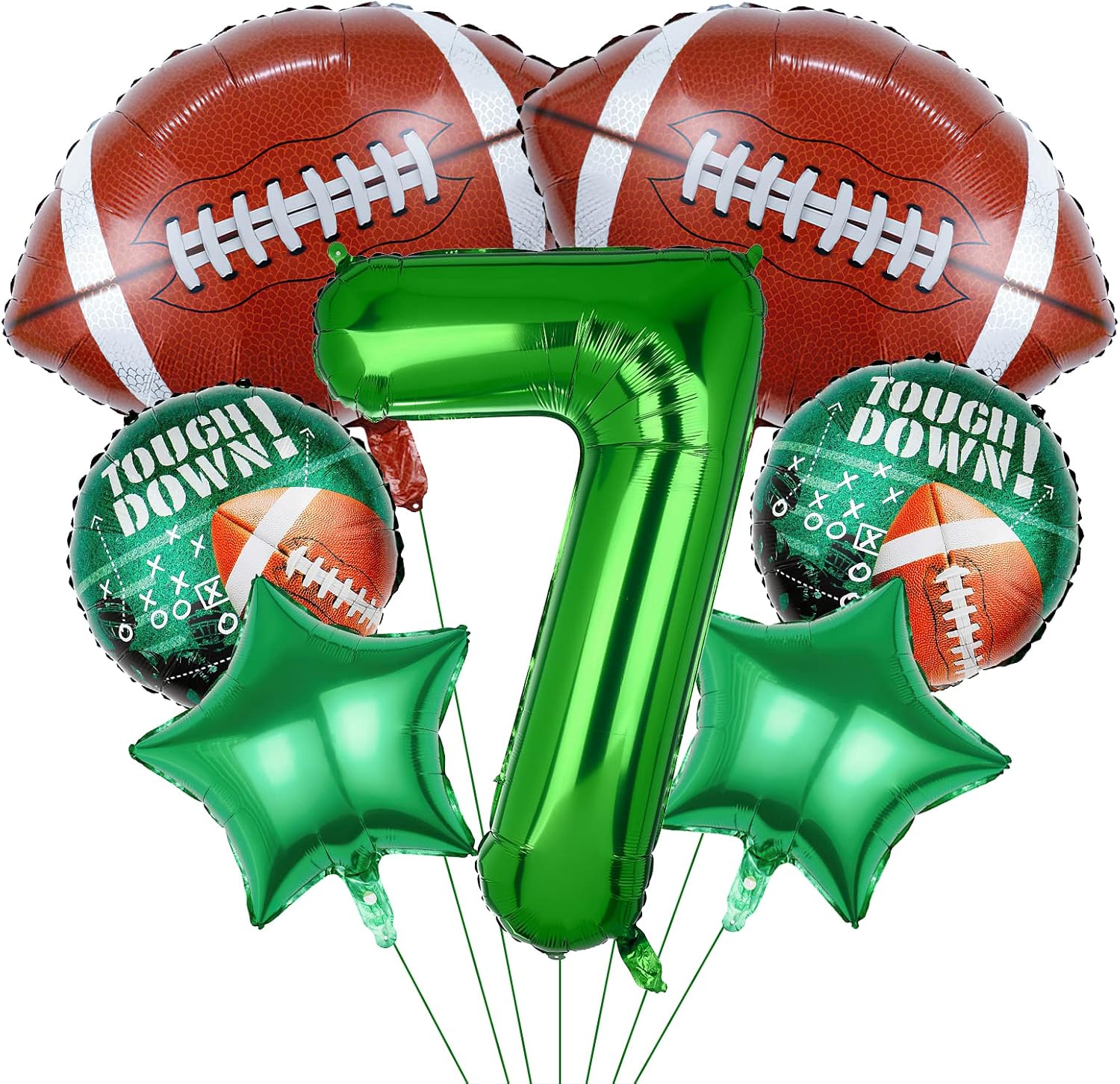 Amazon.com: 7pcs Football Balloons, Football Birthday Number Mylar Foil ...