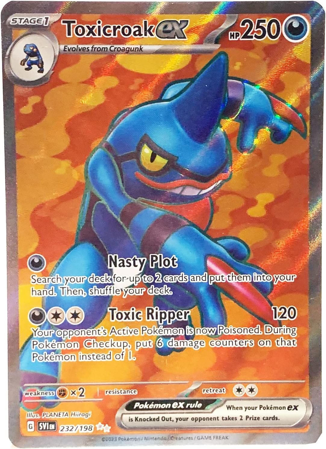 Amazon.com: Pokemon - Toxicroak ex 232/198 - Scarlet & Violet - Ultra ...