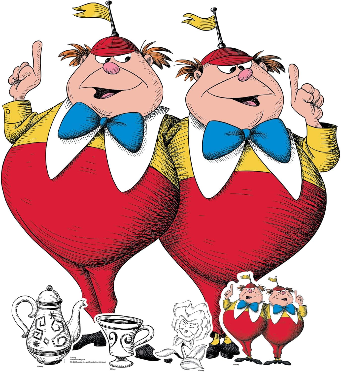 Star Cutouts SC4248 Vintage TweedleDee and Tweedle Dum Small Cardboard ...