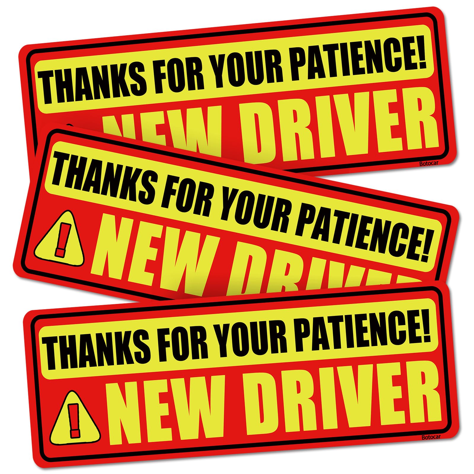 BOTOCAR New Driver Magnetic Sign for Car 3 Pack, Please Be Patient New ...