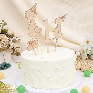Amazon.com: One Goose Cake Topper - Goose 1st Birthday Wooden Cake ...