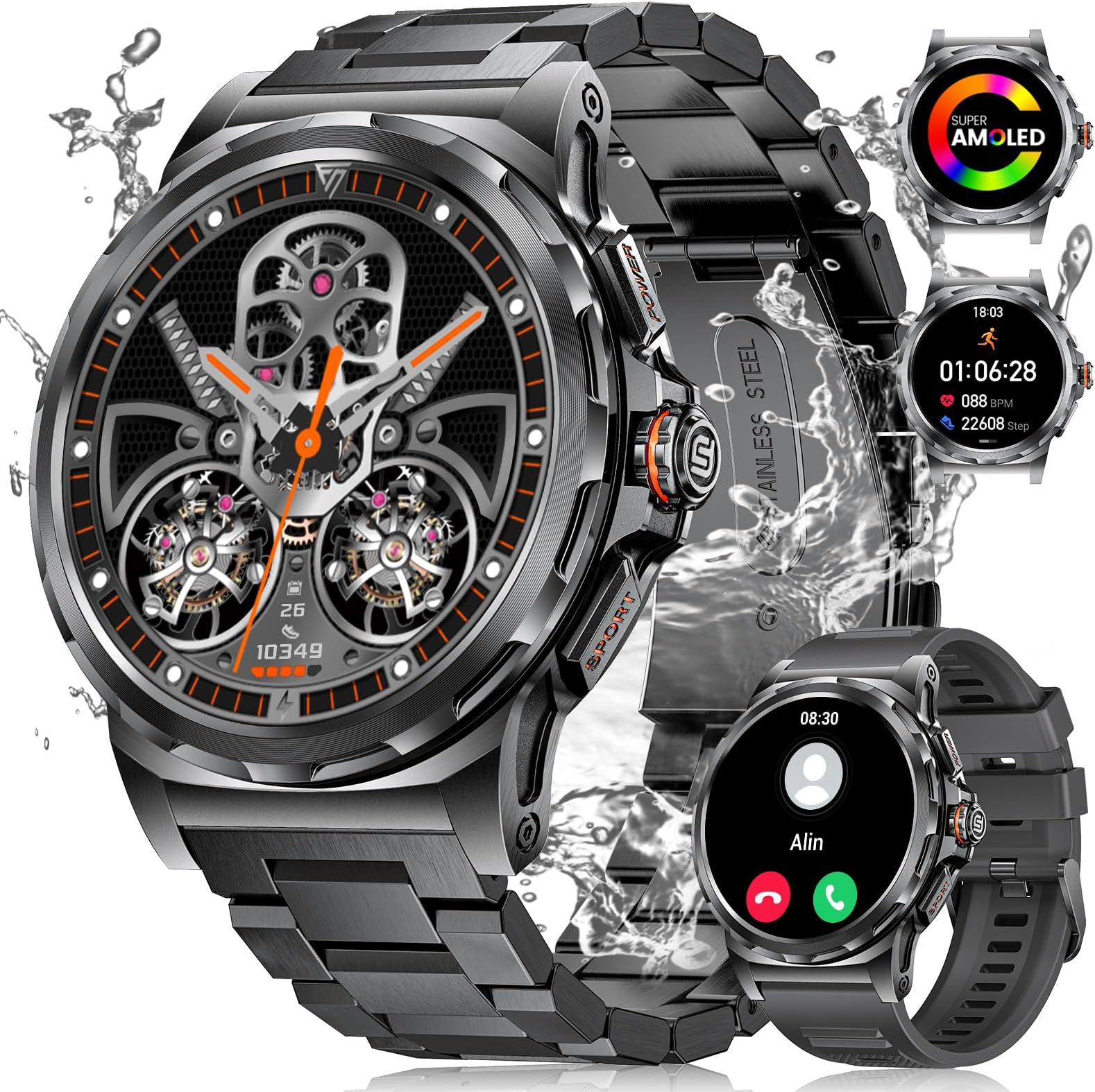 LIGE Reloj Inteligente Hombres,Reloj Inteligente Deportivo 1.91" con ...