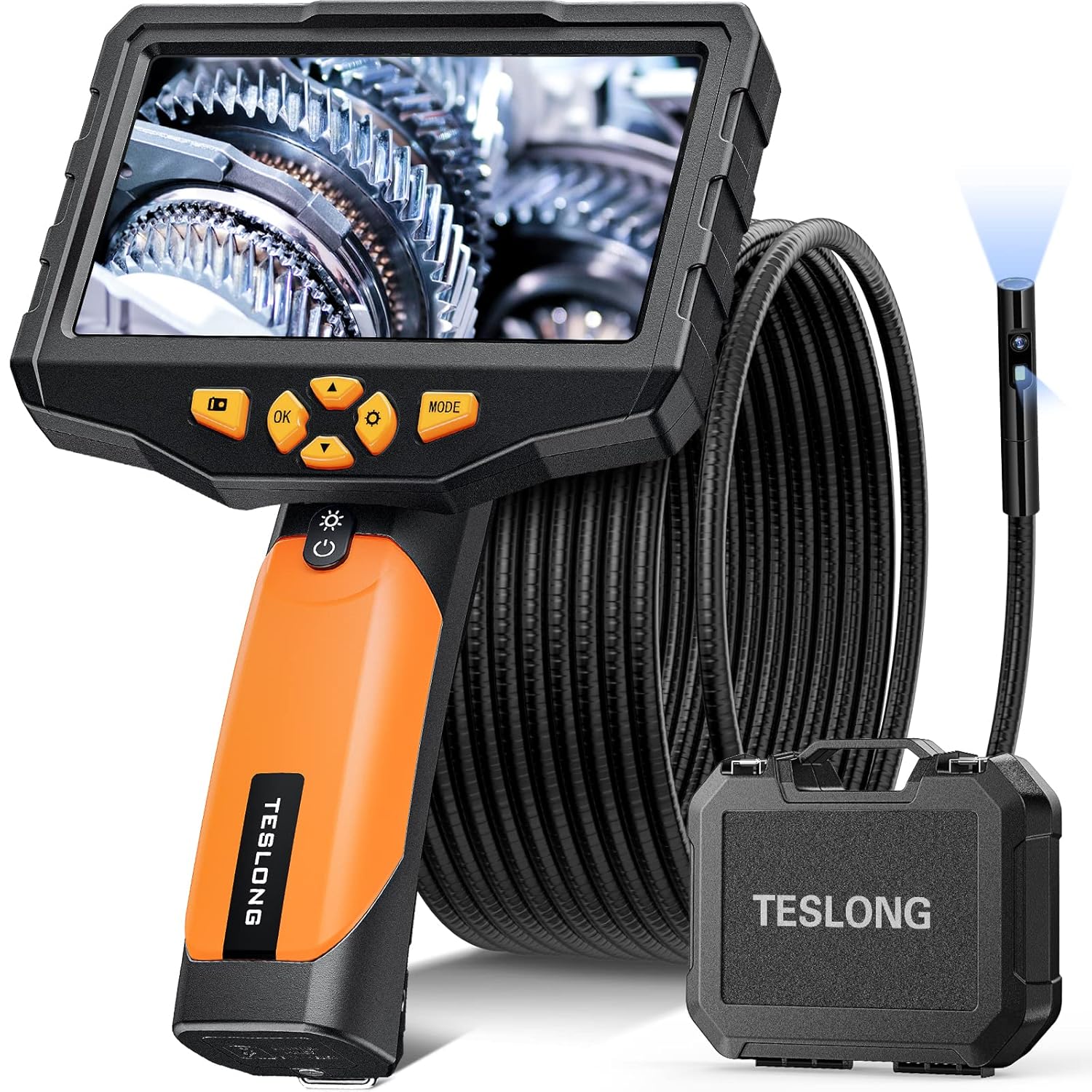 Teslong Inspection Camera, 1080P Endoscope Camera with 5''IPS Screen ...