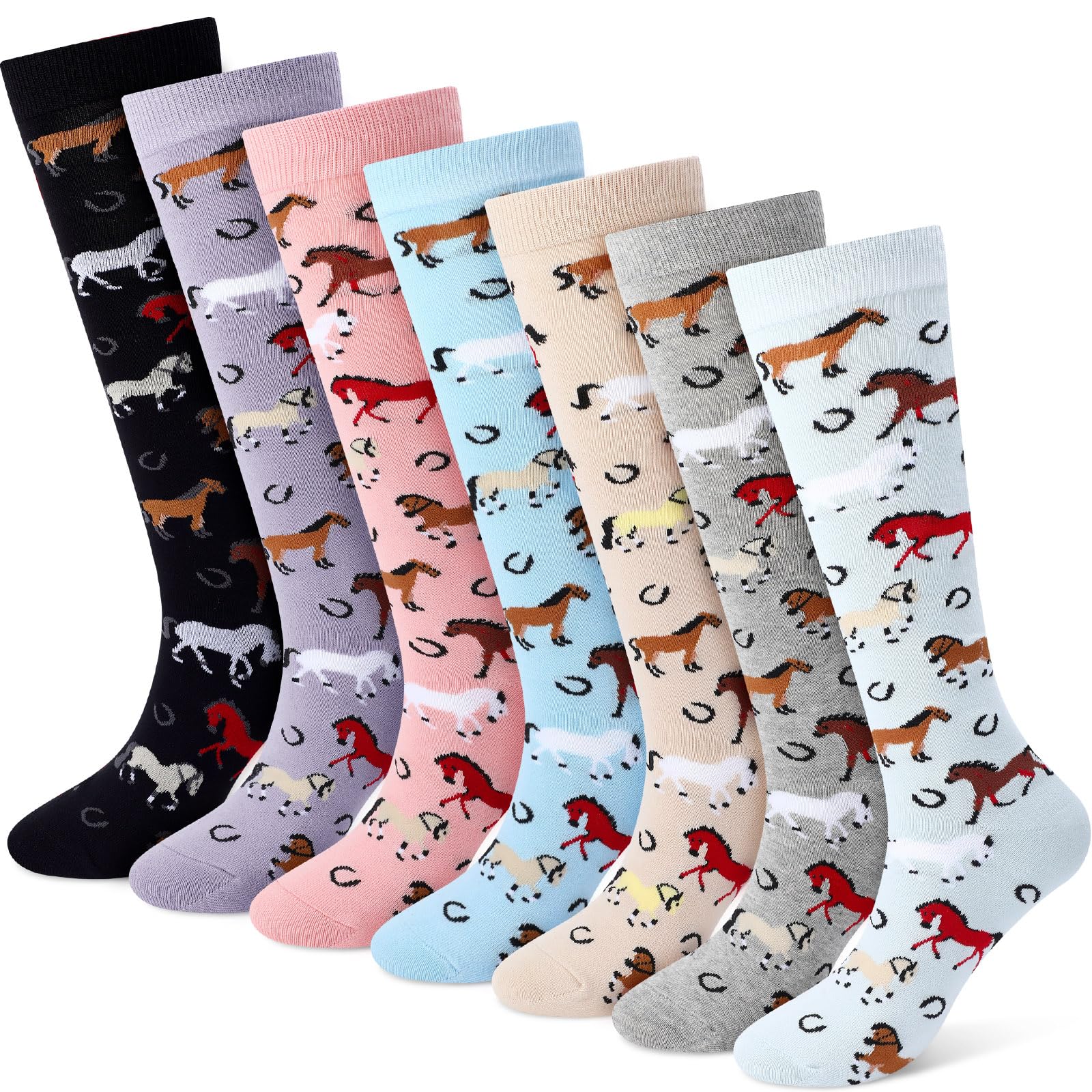 Amazon.com: Xtinmee 7 Pairs Novelty Horse Socks for Women Cute Horse ...