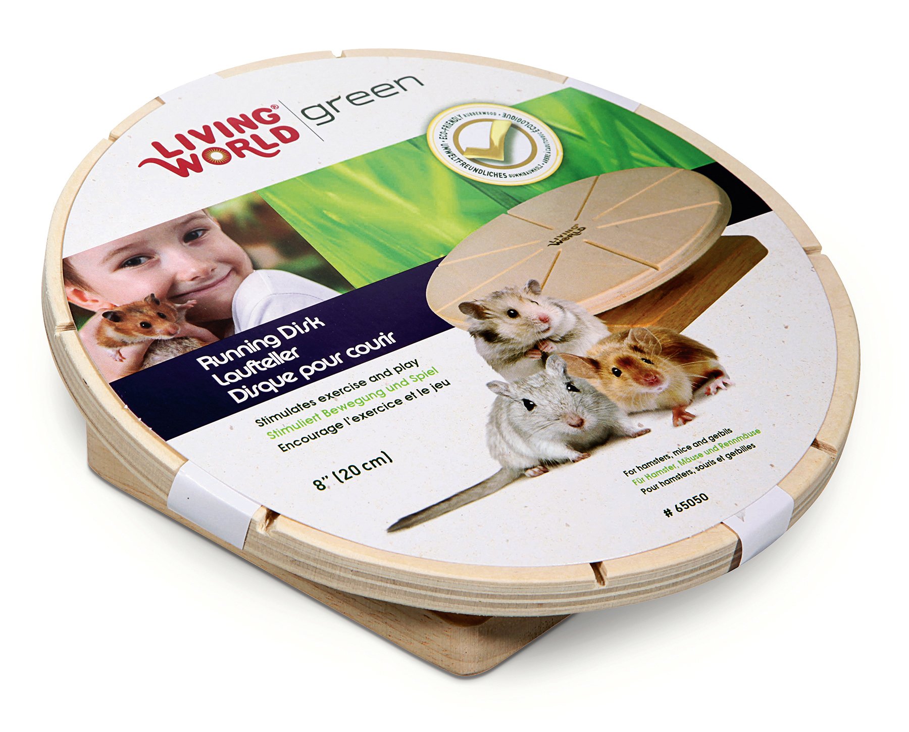 Living World Green Wooden Running Disc for Hamster/Mice/Gerbils ...