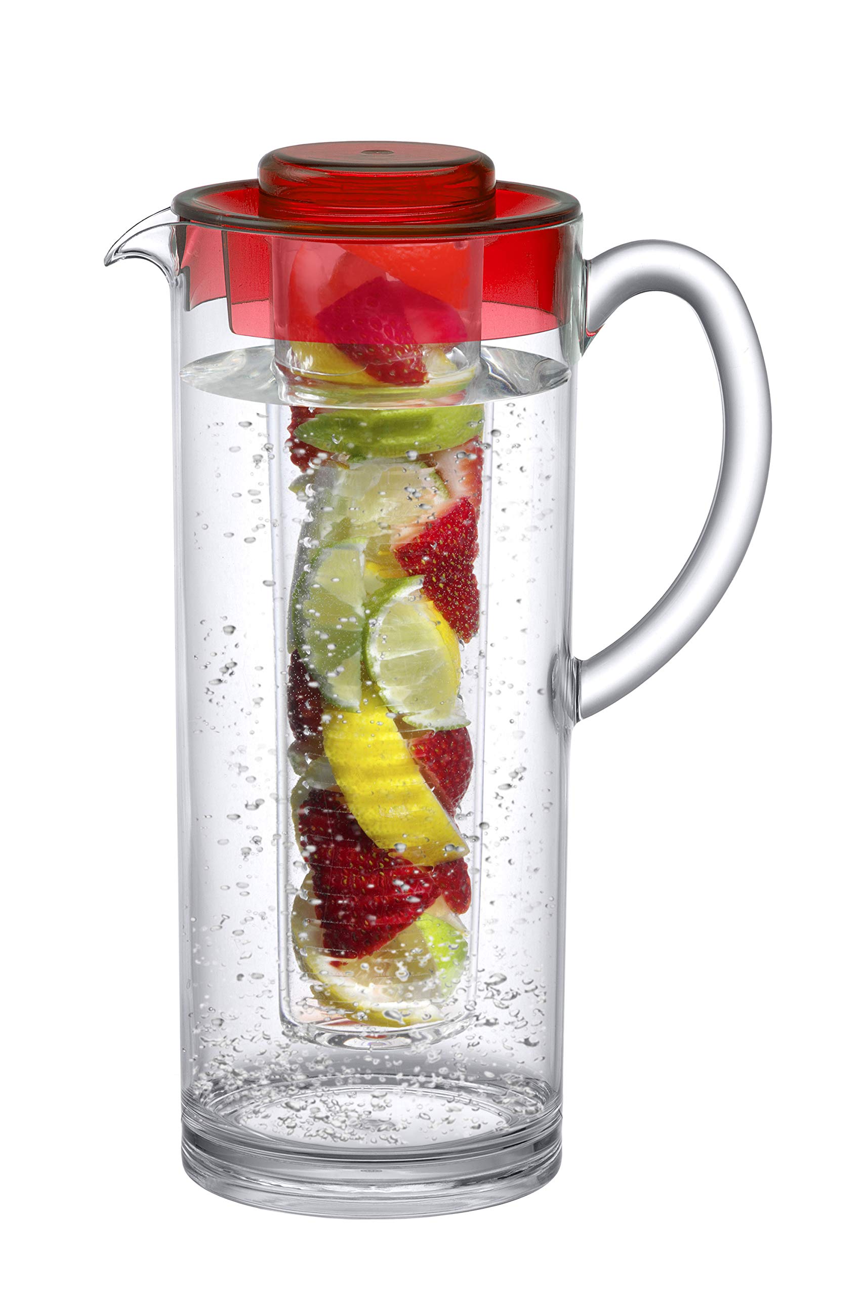 Amazon.com: Prodyne Trim Fruit Infusion Pitcher, 60 oz, Red: Home & Kitchen